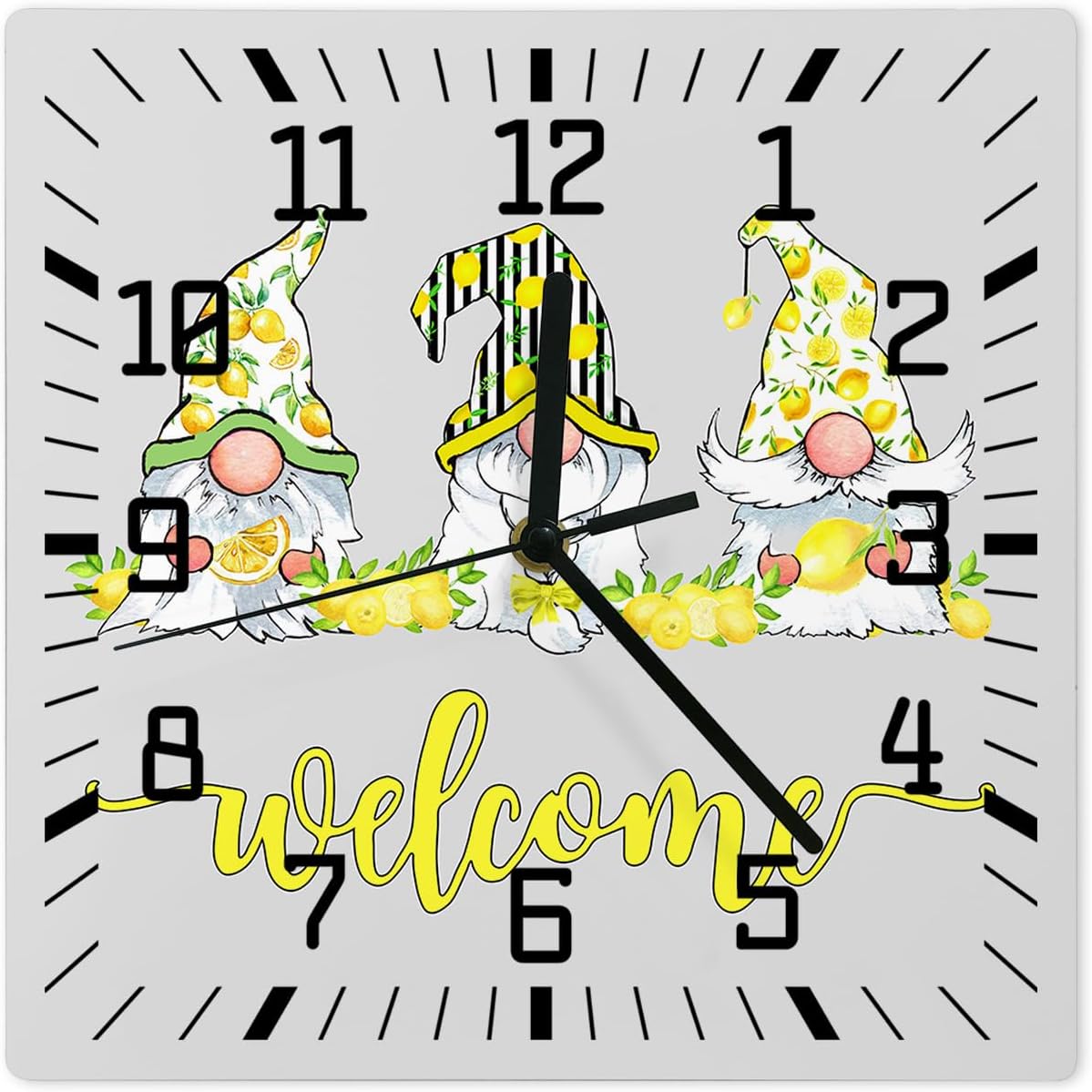 Amazon.com: ANNAMALL Reloj de pared cuadrado con movimiento de barrido ...