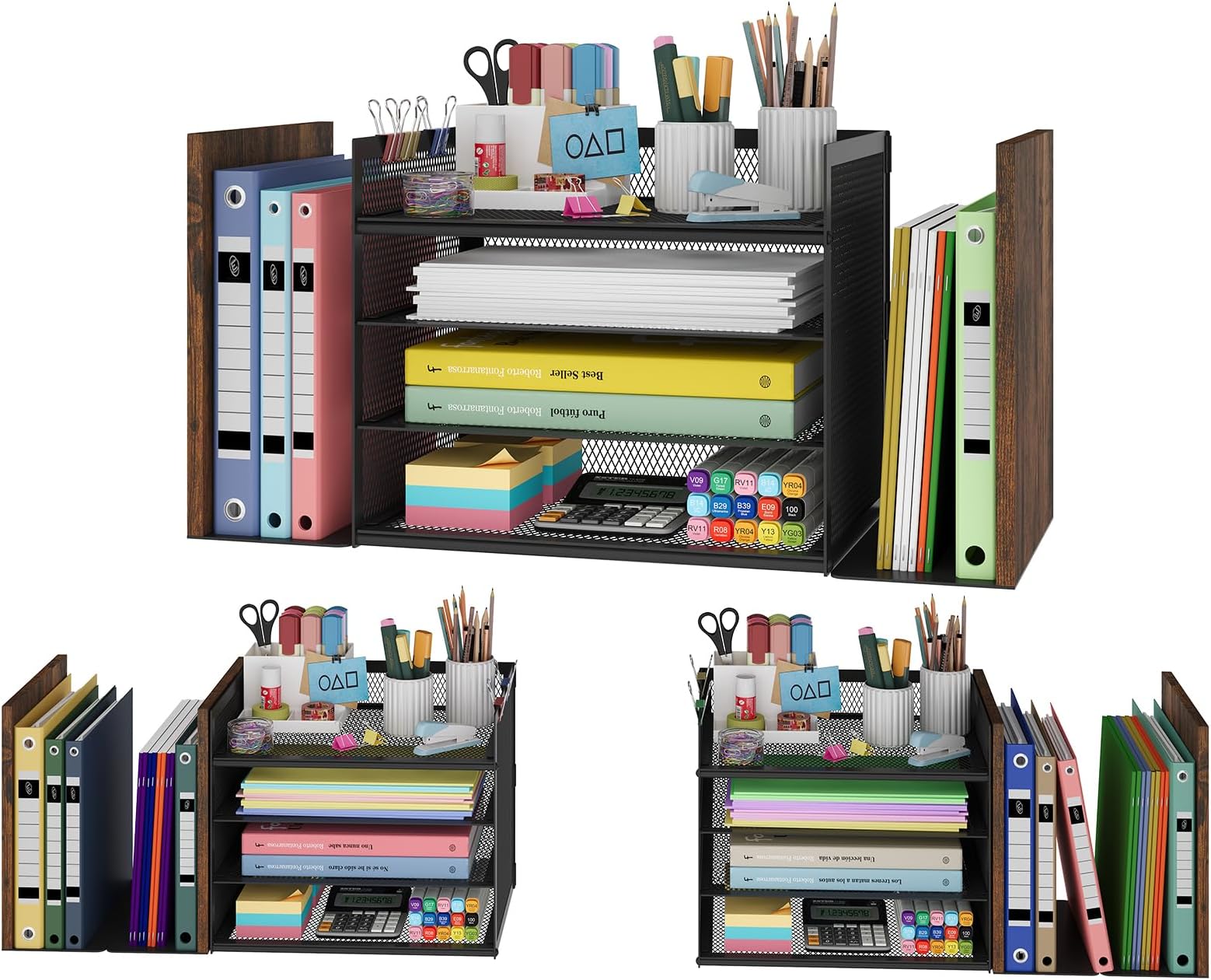 Amazon.com : LMZAPET File Organizer for Desk - Wood Desk Organizer, 5 ...