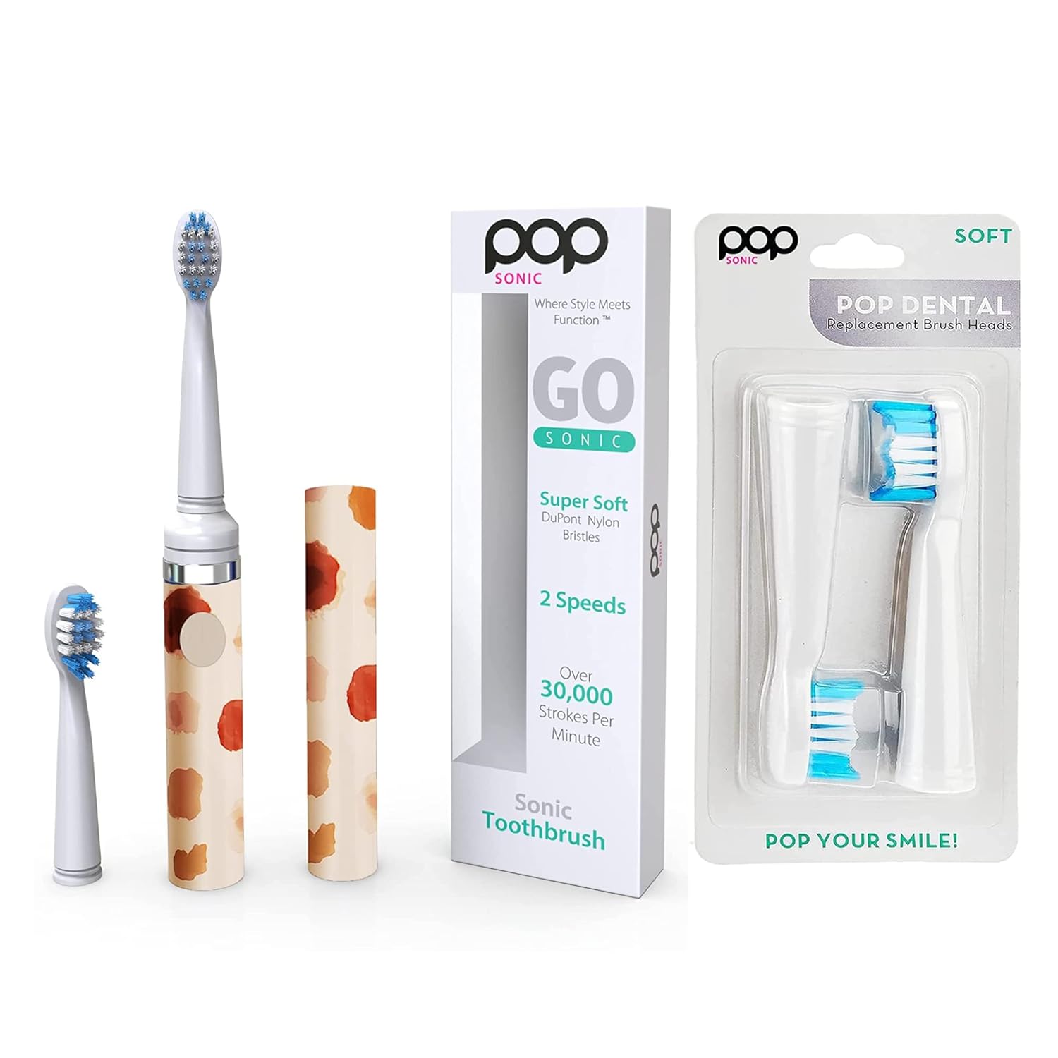 Amazon.com: Pop Sonic Electric Toothbrush (Giraffe) Bonus 2 Pack ...