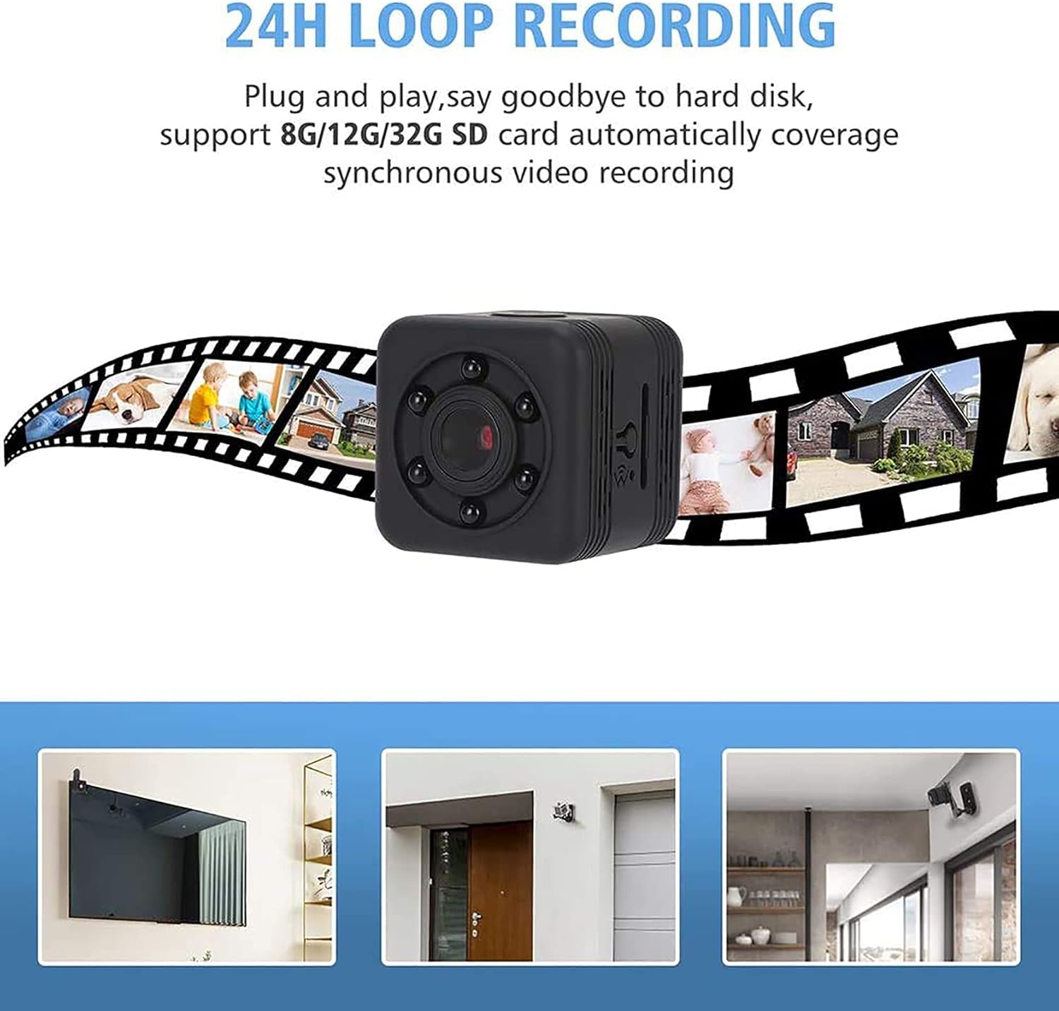 Mini Spy Camera, JINSHOW 640×480 Wifi Wireless Hidden camera, IP68 ...