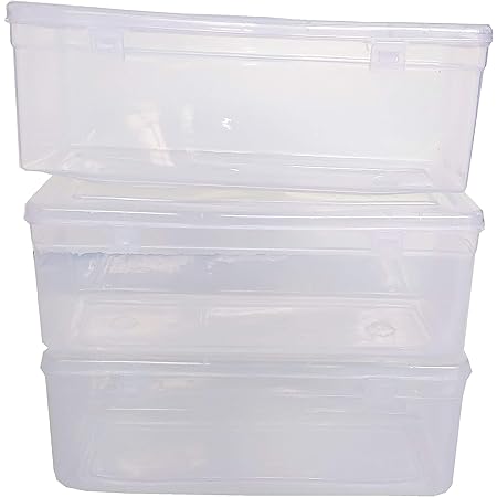 Feliz Rectangular Plastic Extra Large Storage Boxes - Size 12.25x9.25x2 ...