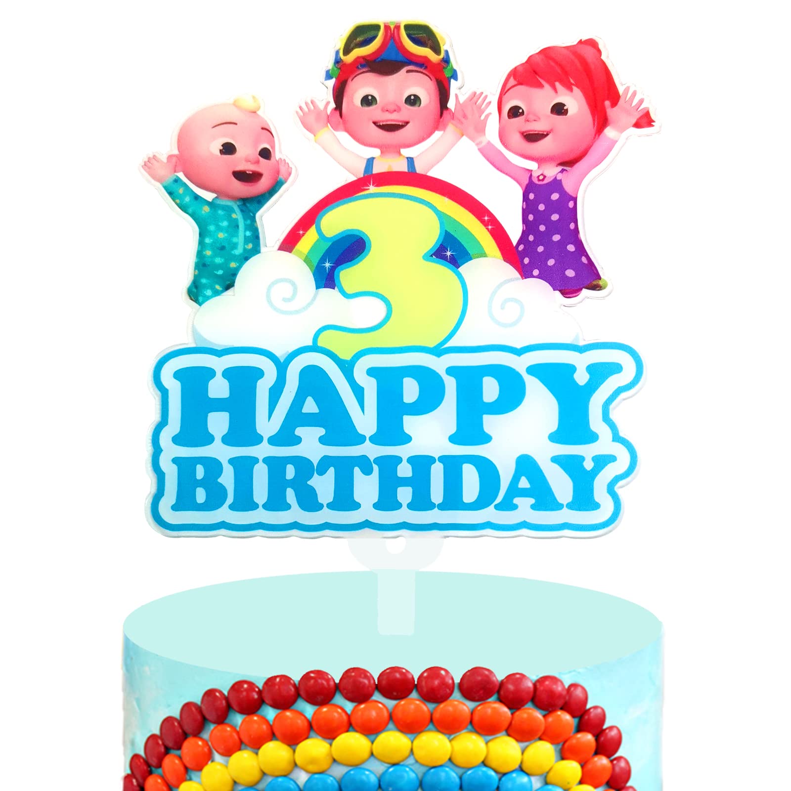 Buy Coco- melon Cake Topper 3rd Birthday, JJ Melon Cake Topper for ...