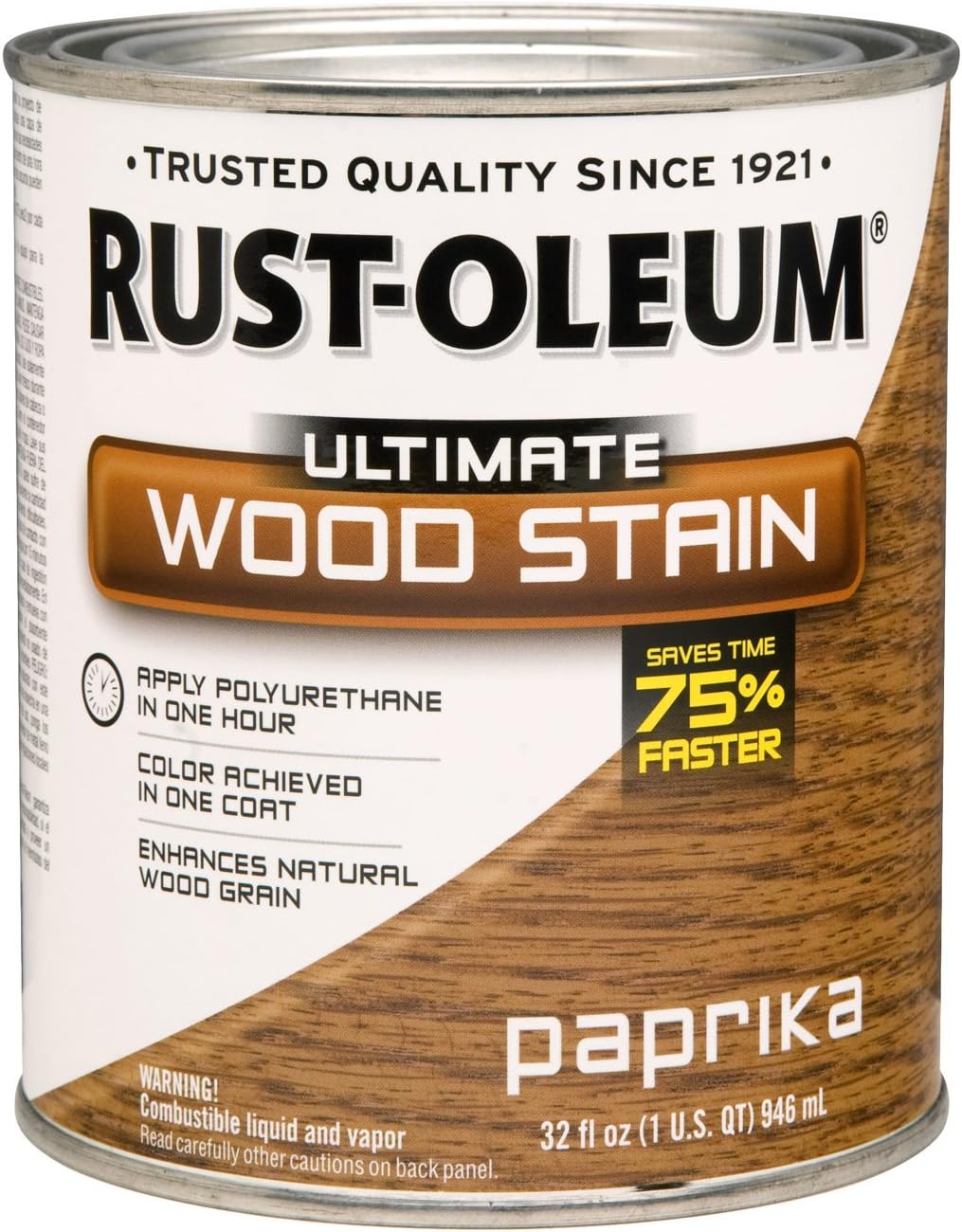 Rust-Oleum 260156 Ultimate Wood Stain, Quart, Paprika : Amazon.co.uk ...