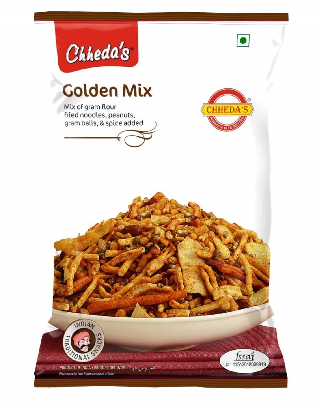 Chheda's - Golden Mix - Besan Sev, Peanuts, Boondi, Green Peas - 350 Gm ...