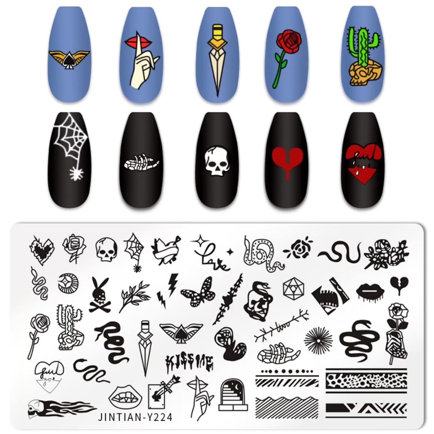 Amazon.com: RUNRAYAY Nail Art Stamp Plate Snake Series, Nail Stamping ...