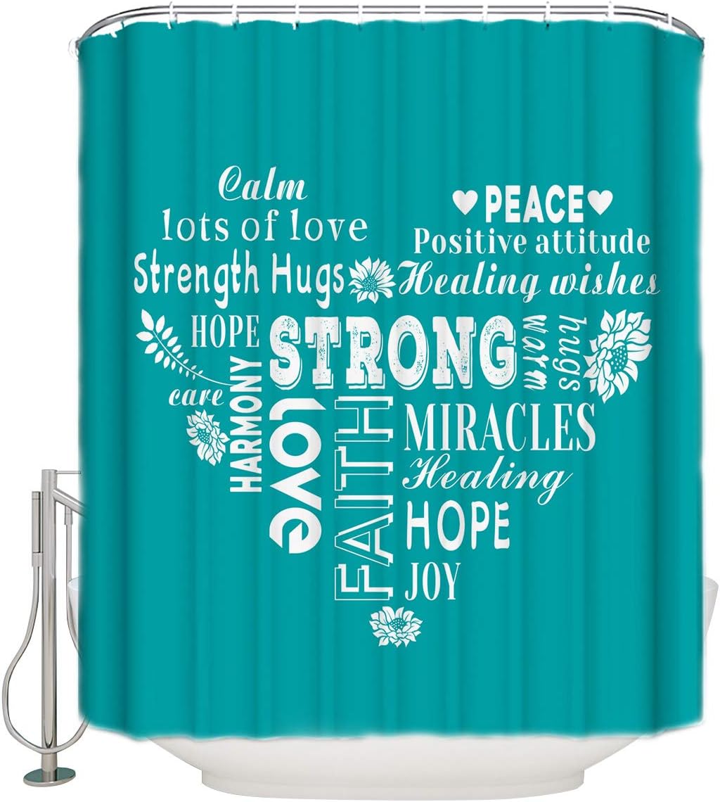 ANNAMALL Shower Curtains,Warm Hugs Positive Quotes Healing Text Heart ...