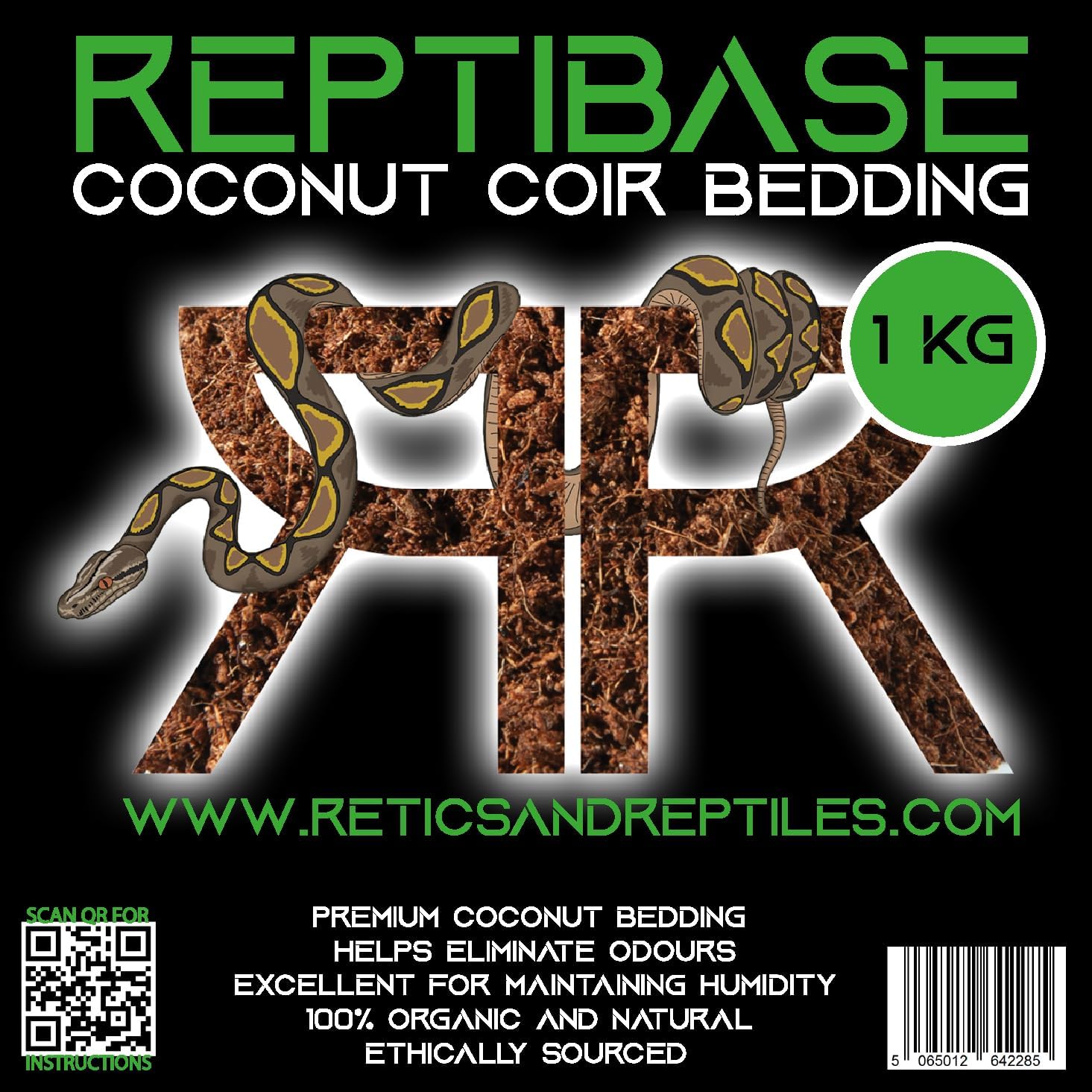 Retics & Reptiles Coconut Bedding ReptiBase | Coconut Coir Bedding |1kg ...