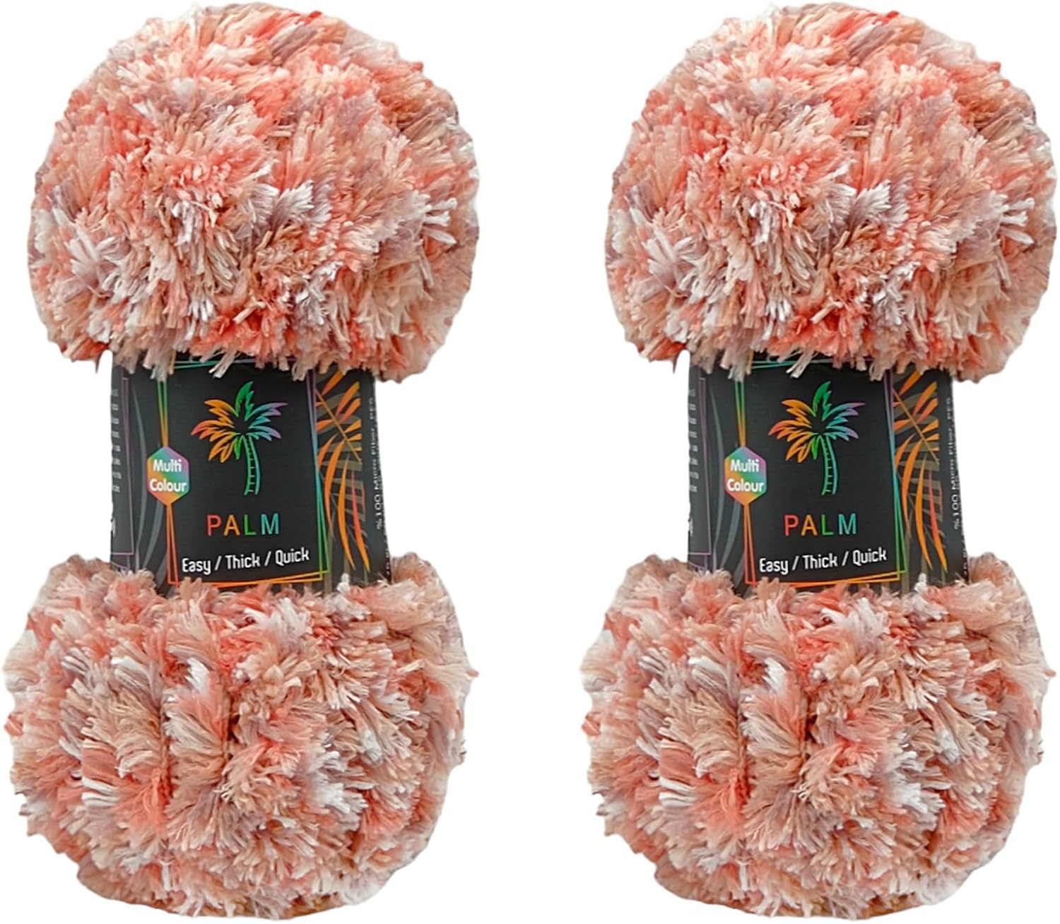 Amazon.com: Palm soft fur Yarn Multicolor (Colorful Pattern) 2 Skeins ...