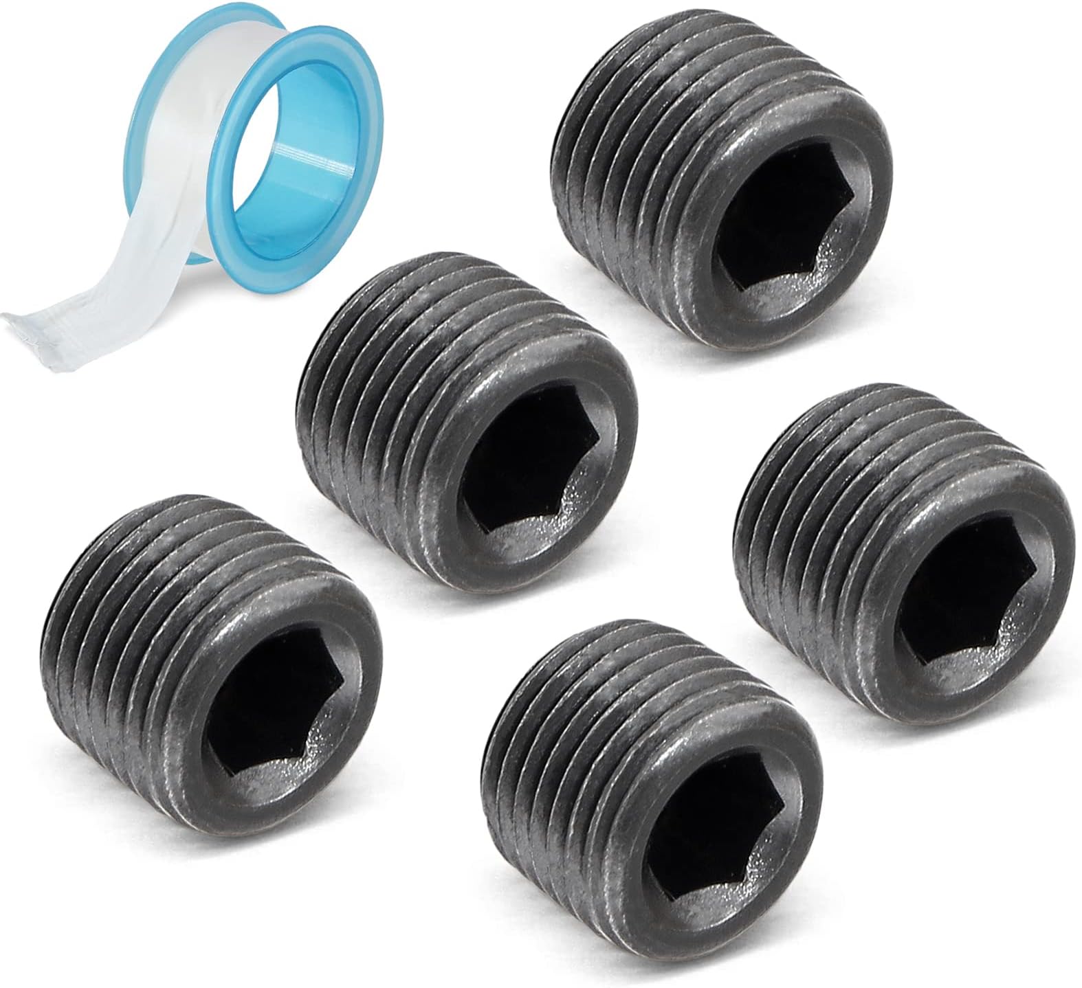 1/8" NPT Male Pipe Plug, Hex Socket Allen Head Countersunk Solid Brass ...