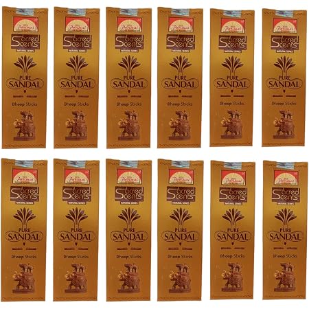 Parimal Sacred Scents Natural Pure Sandal Dhoop Sticks 12 Packet of 45 ...
