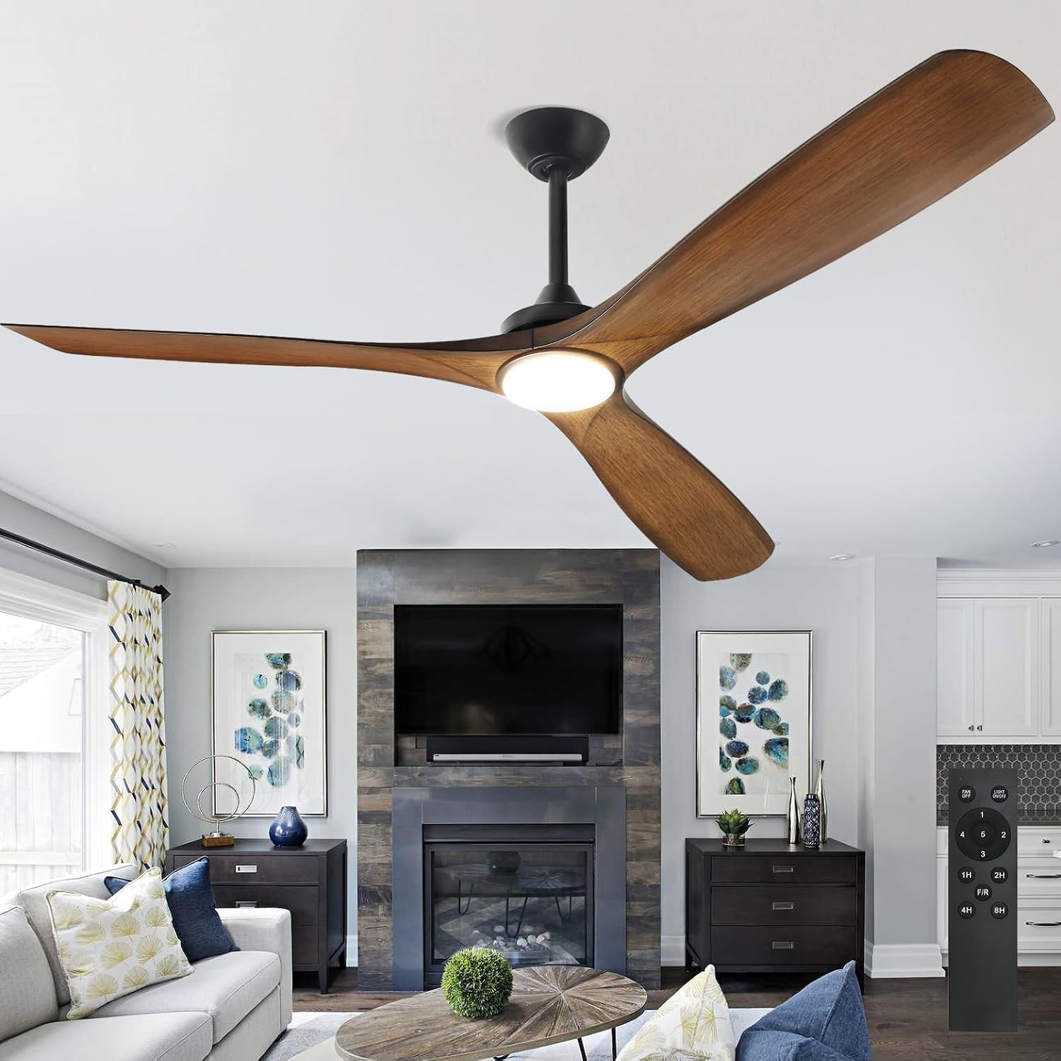 BvenuBigLite 3-Blade Ceiling Fan for Outdoor: DC Motor Ceiling Fans ...