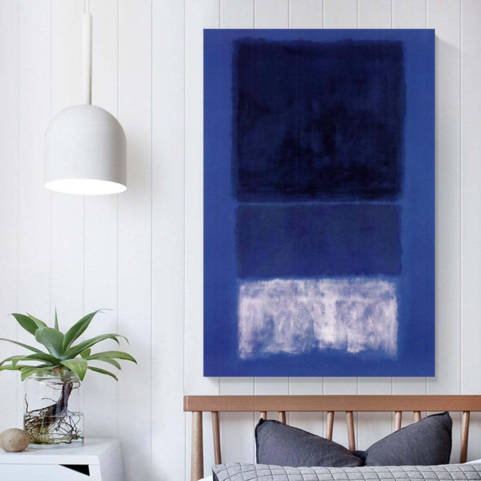 Mark Rothko White And Greens In Blue