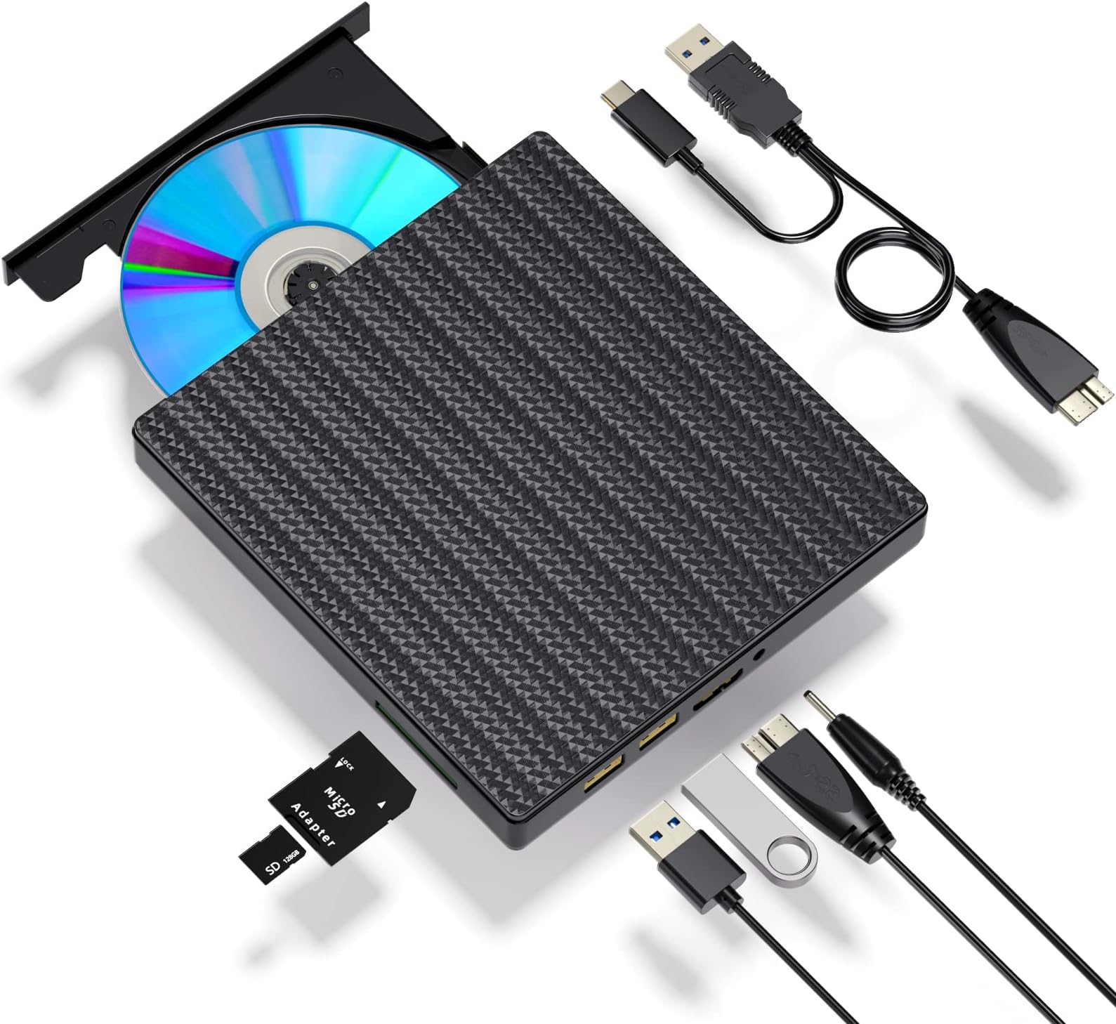 Amazon.com: AUTYUE 【7 in 1】 External CD DVD Drive for Laptop, USB 3.0 ...