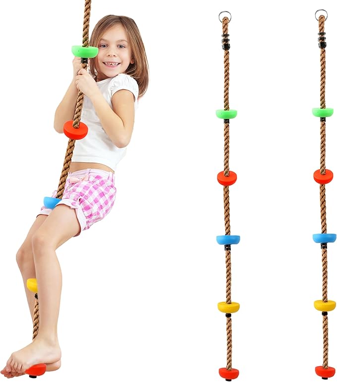 Rcanedny 2 Pcs Tree Swing Climbing Rope with Plastic Platforms Swing ...