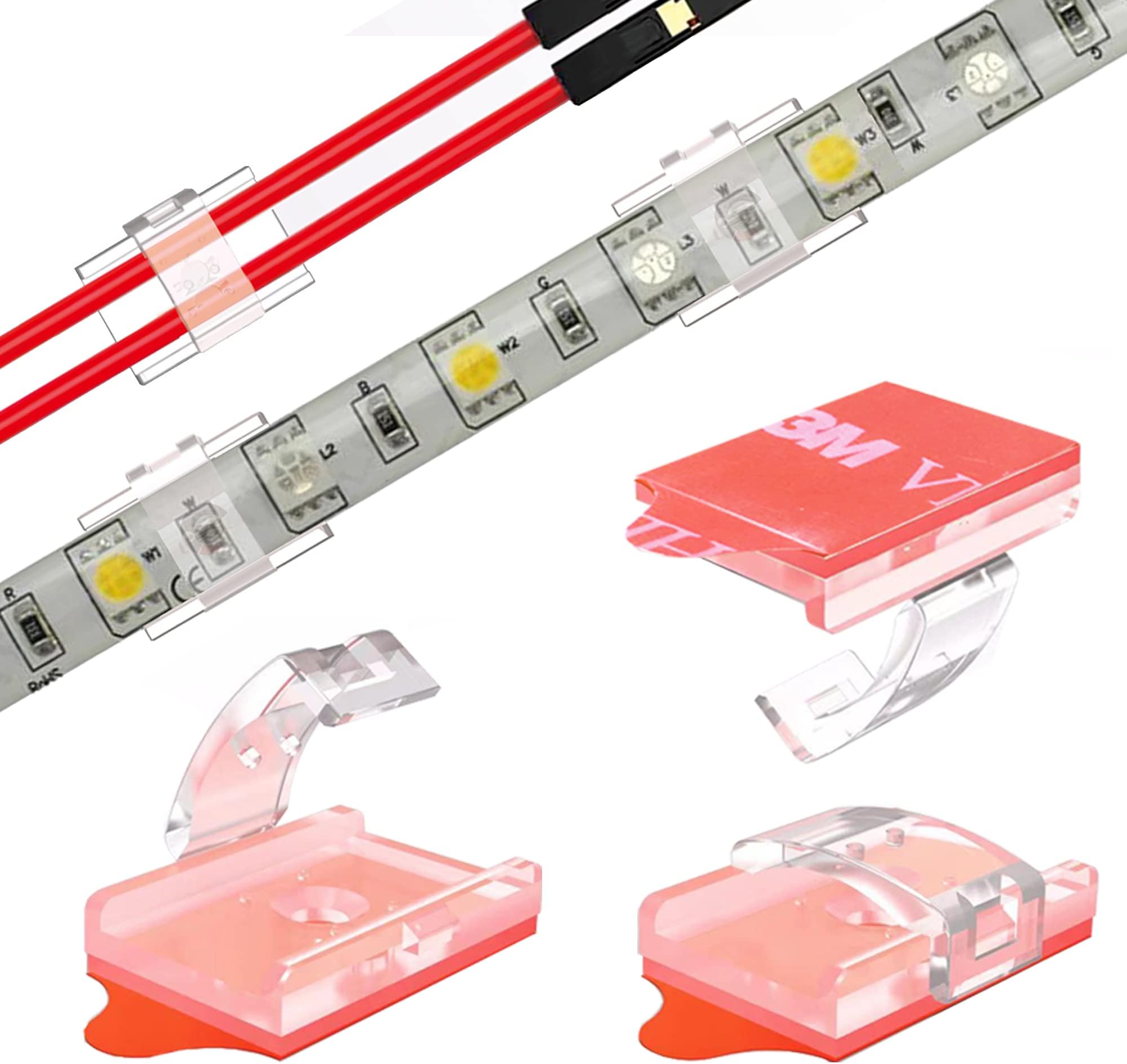 Double Installation LED Strip Light Mounting Brackets & Clips,Ideal for ...