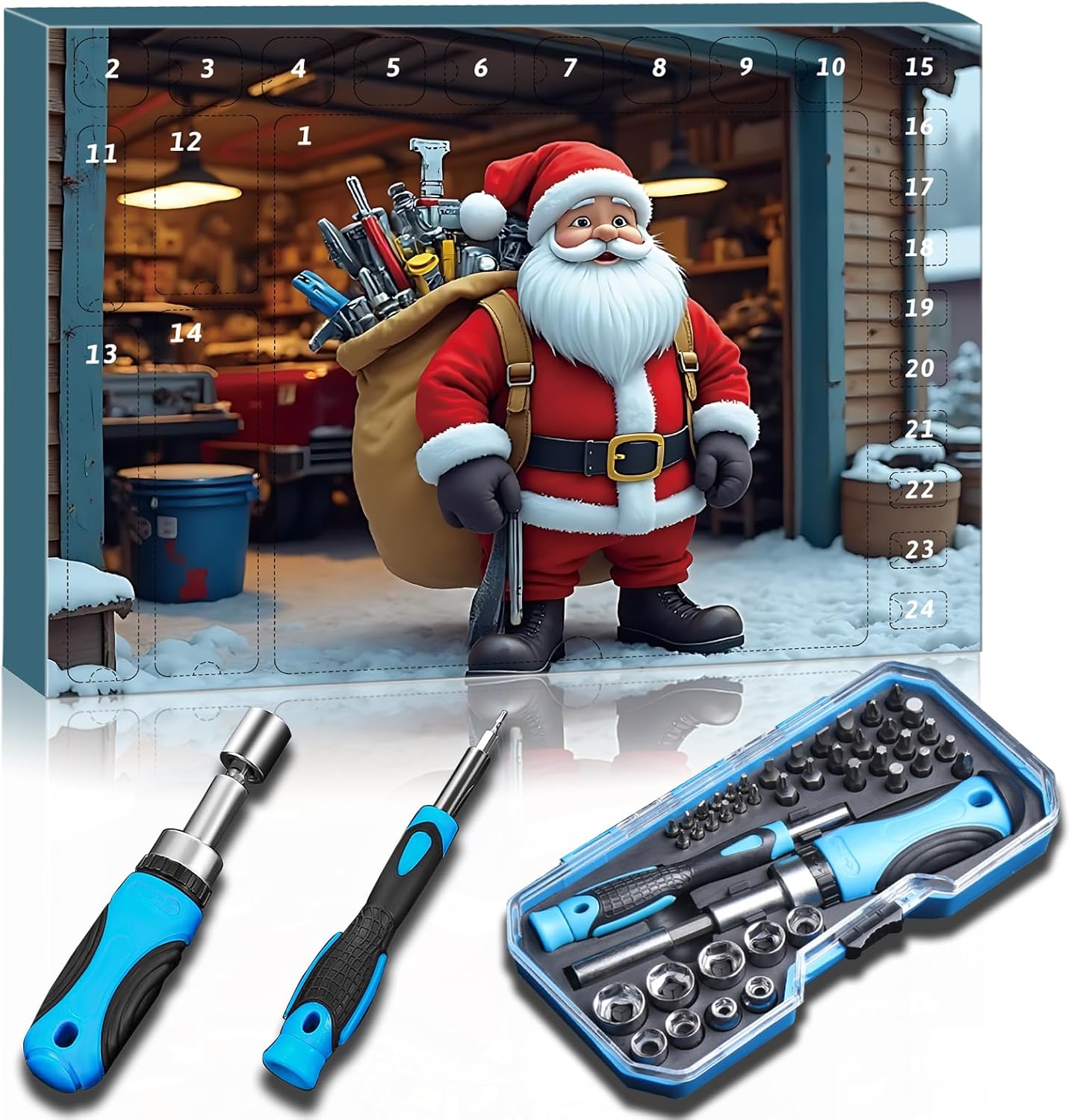 Tool Advent Calendar 2025, 44-piece Tool Set with Precision Bits ...