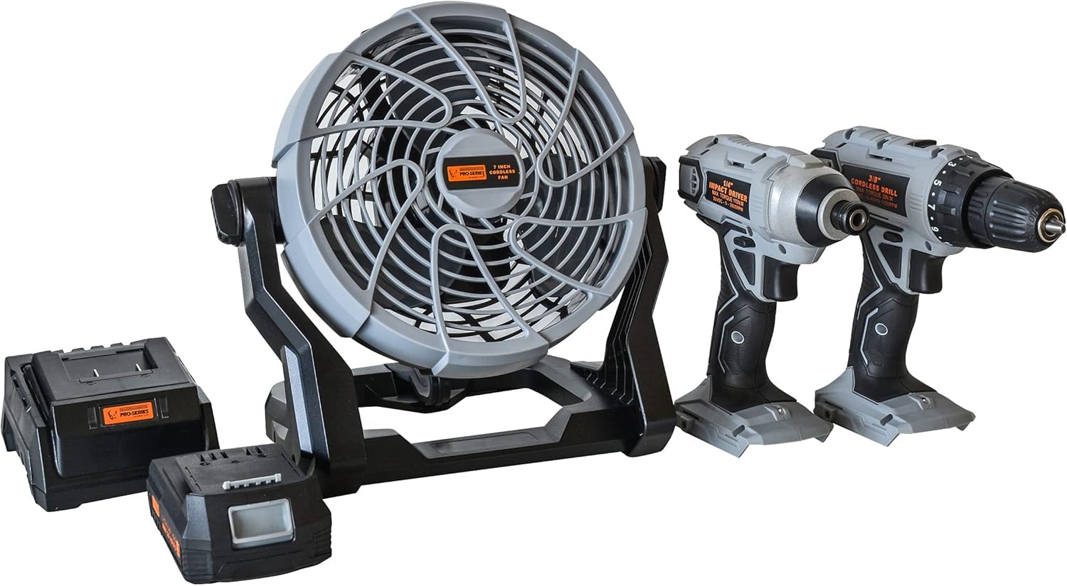 Buffalo Tools LIDDFKIT20: 5 Piece Combo Kit With Fan - 3/8 Inch Drill ...