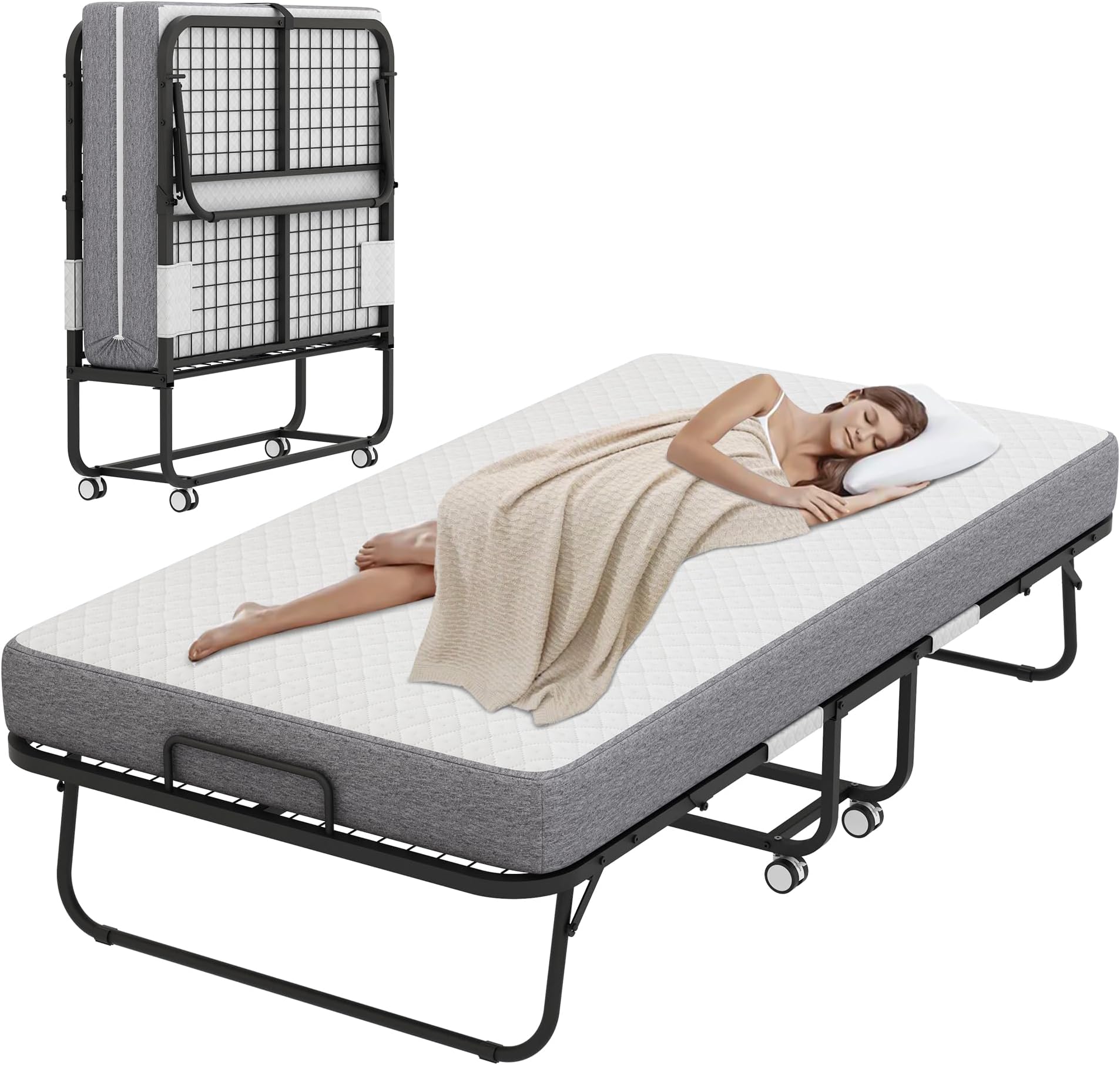 Amazon.com: Espsilto Large Folding Bed with Mattress for Adult - 75 ...