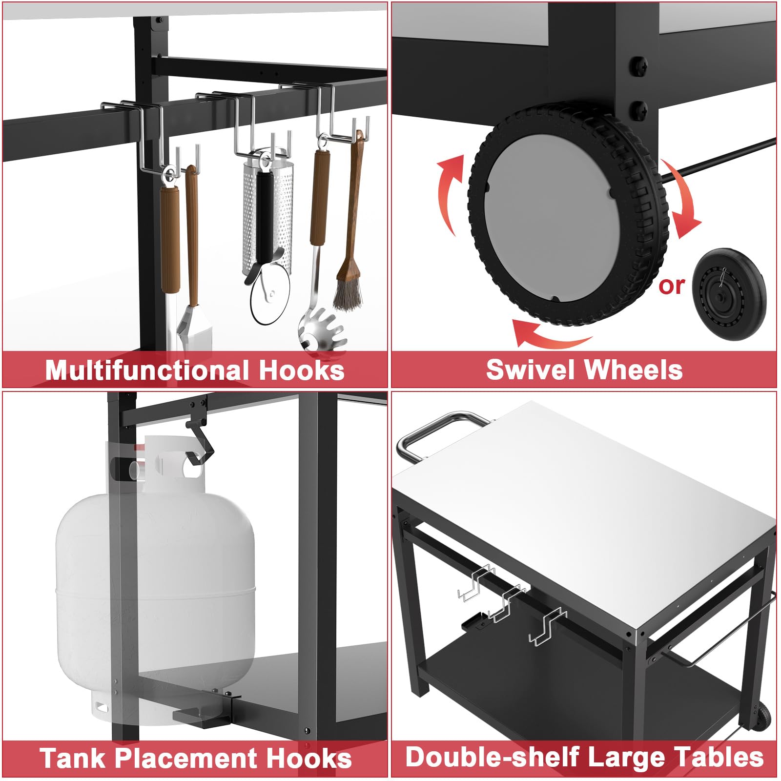 Snapklik.com : Pizza Oven Cart For Outdoor Kitchen Worktable, Dining ...