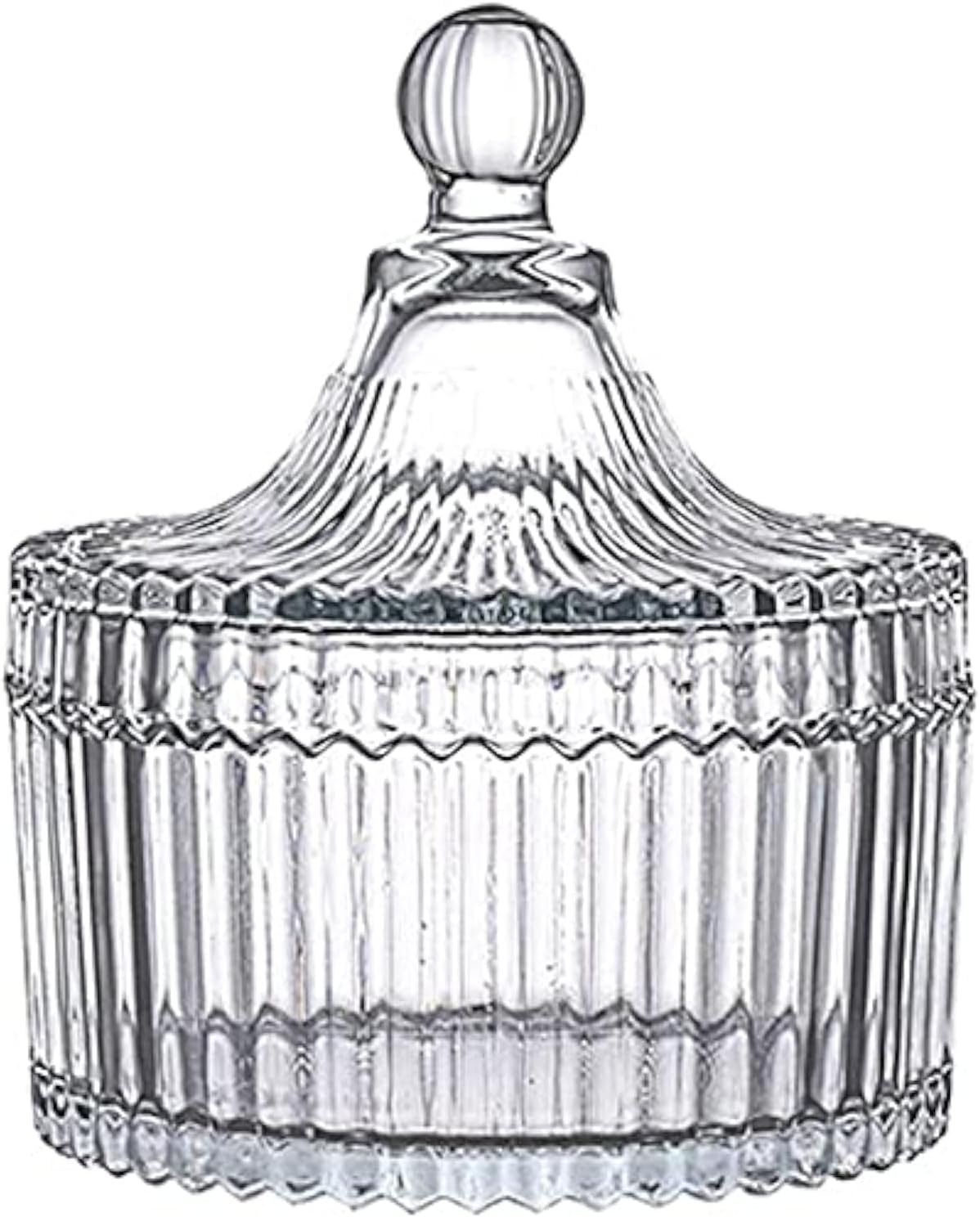 Amazon.com | FTOF Glass Candy Storage Box Clear Sugar Dish With Lid ...