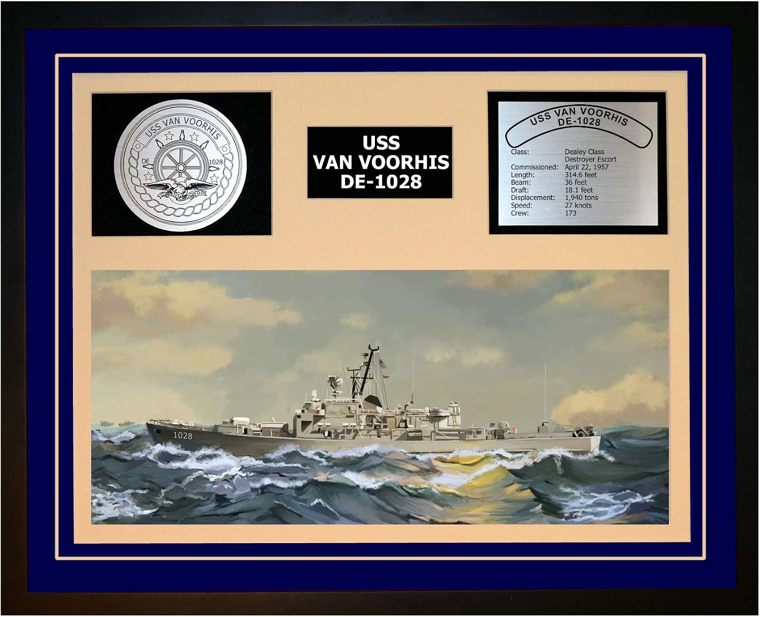 Amazon.com: Navy Emporium USS VAN VOORHIS DE 1028 Framed Navy Ship ...