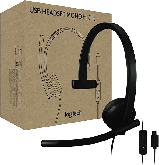 Amazon.com: Logitech H570e USB Headset with Microphone for PC and Mac ...