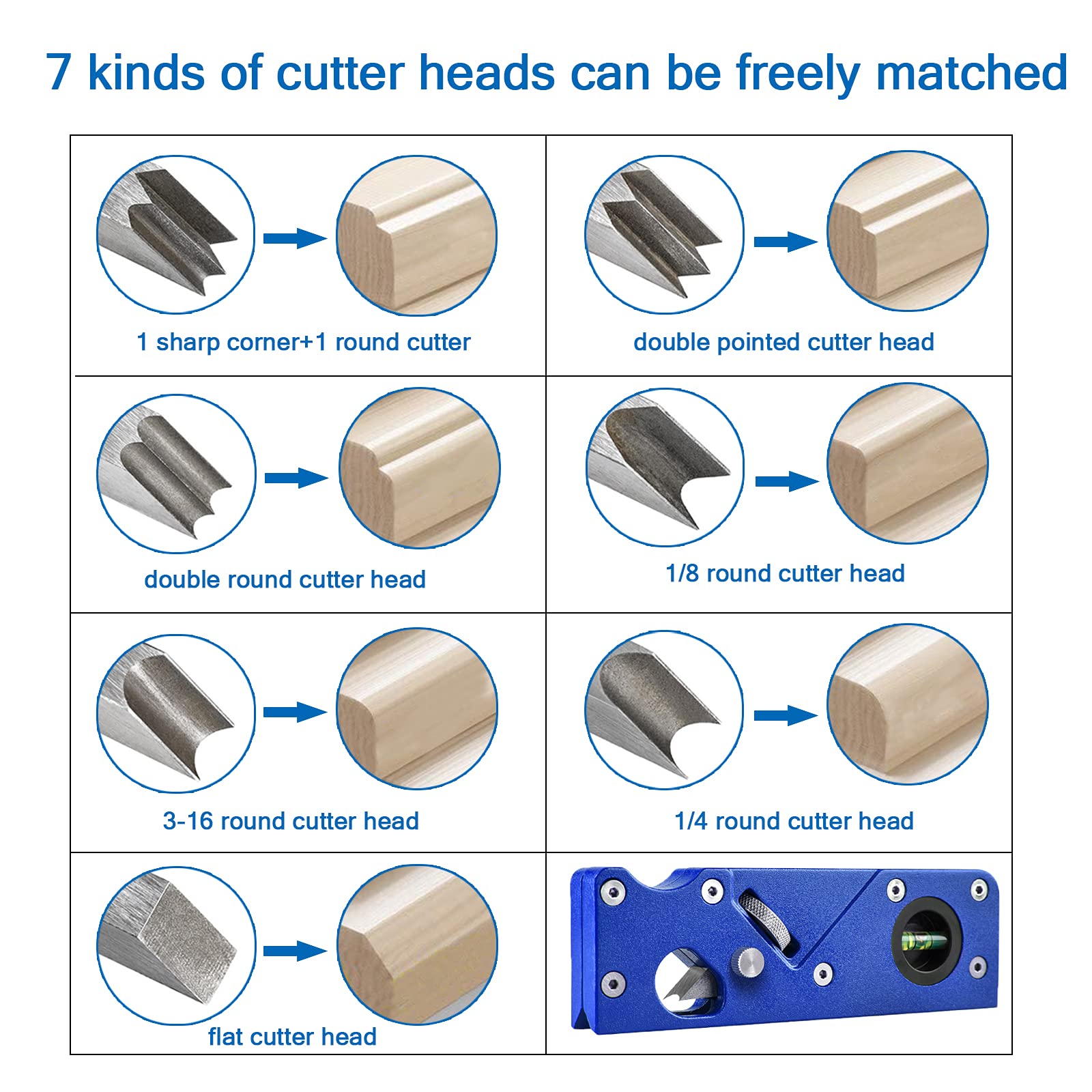 Chamfer Plane with 7 Types of Chamfering Cutter Heads for Edge Corner ...