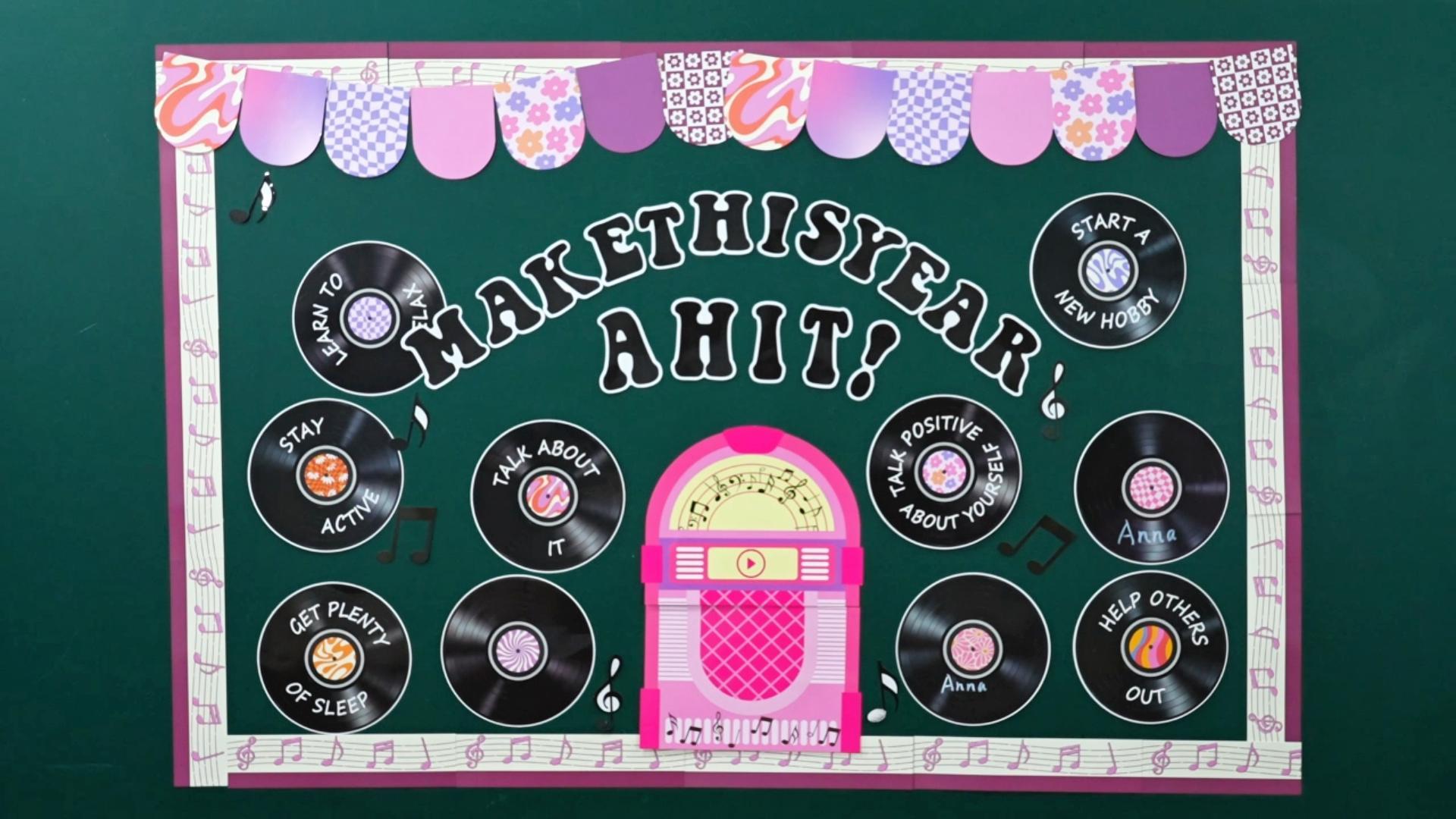 Watch Vintage Record Bulletin Board Set Mental Health Classro on Amazon ...