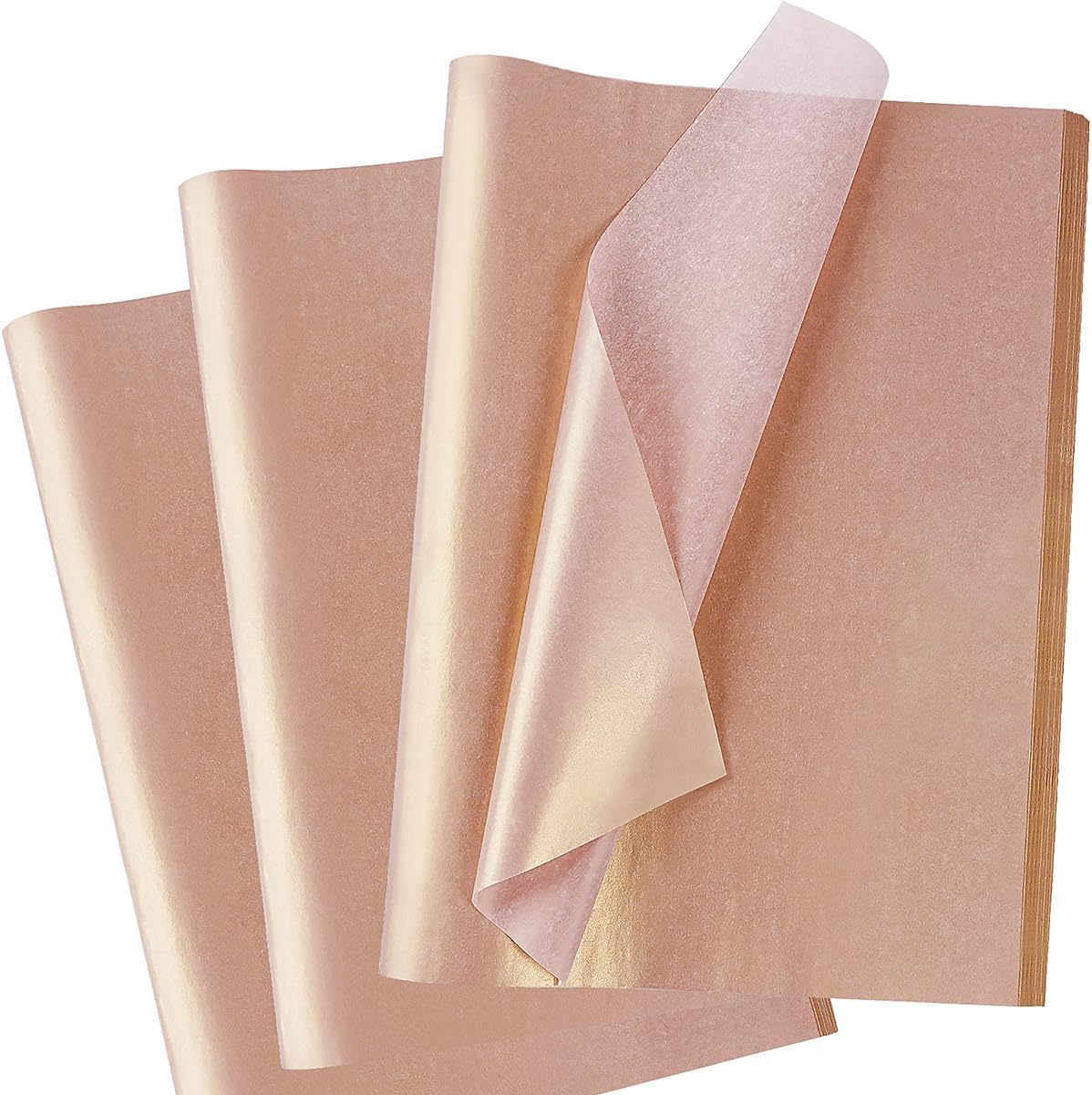 60 Sheets Rose Gold Metallic Tissue Paper Bulk - 35 x 50cm, Shimmer ...