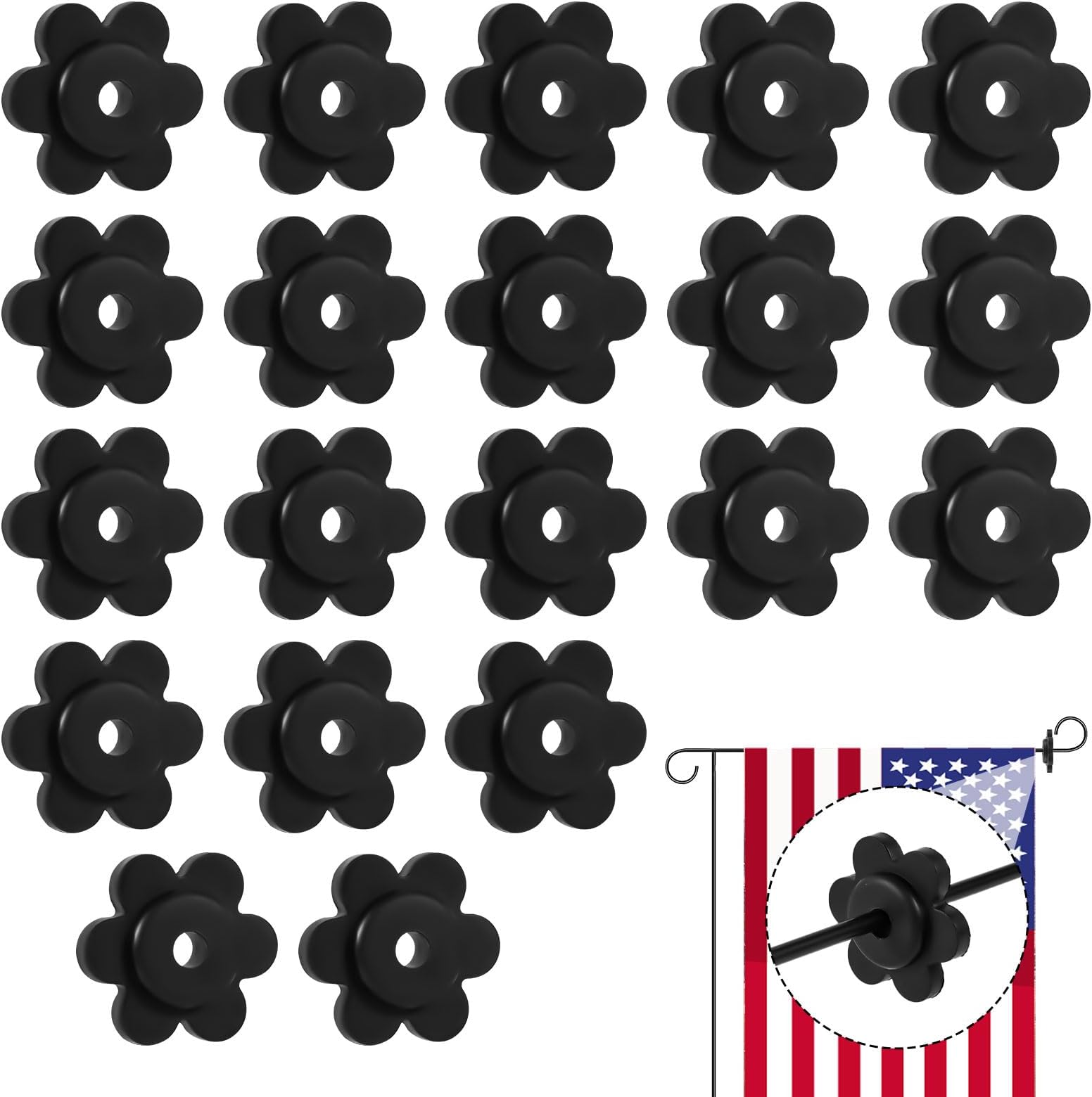 Amazon.com : Tinoaly 20pcs Garden Flag Rubber Stoppers, Anti-Wind ...