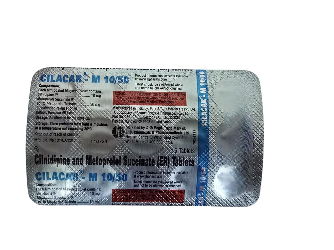 Cilacar M 10/50 - Strip of 15 Tablets : Amazon.in: Health & Personal Care