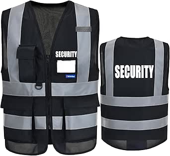 Amazon.com: Reflective Security Safety Vests Heavy Duty with 7 Pockets ...