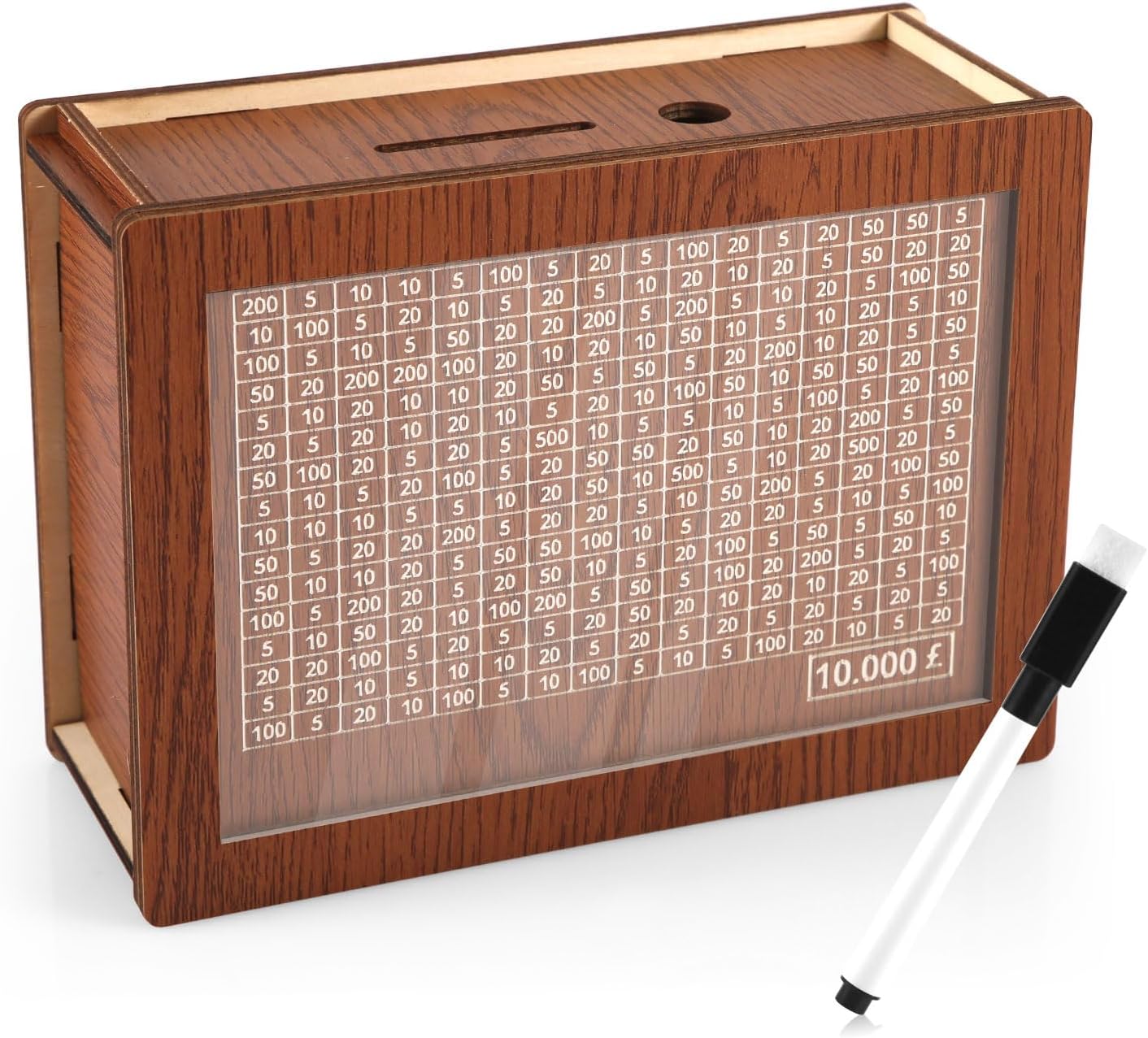 Cash Vault Wooden Savings Box, Money Box with Counter Money Vault for ...