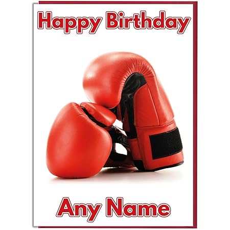Boxing Themed Personalised Birthday Card - ADD A NAME AND AGE : Amazon ...