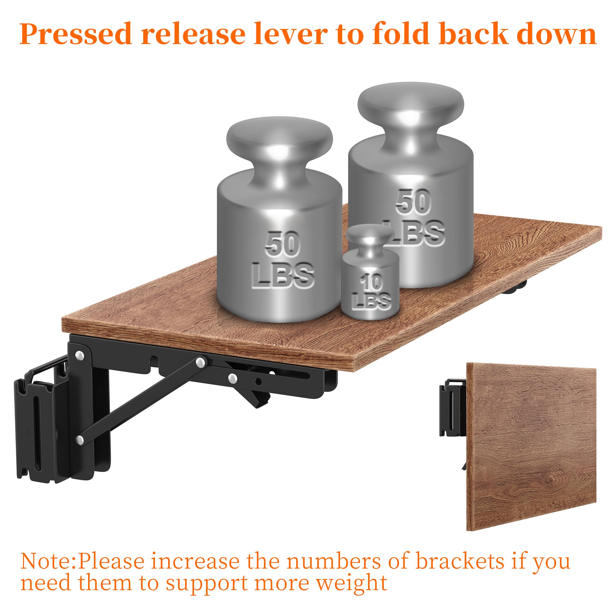 Snapklik.com : E Track Folding Fixed Shelf Brackets 4 Pcs 8 Inch Heavy ...
