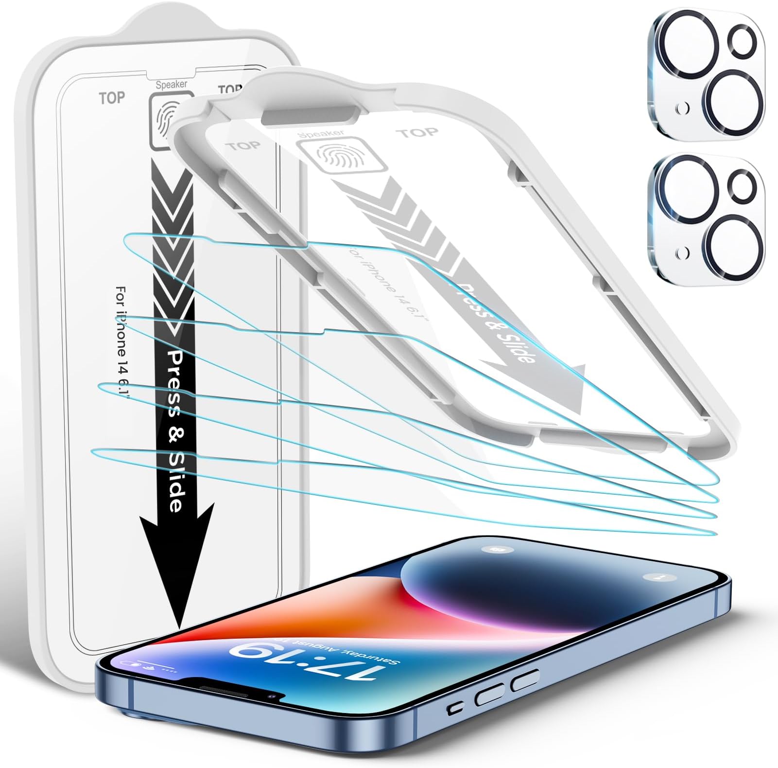 Amazon.com: EZ-GLAZ 4 Pack Screen Protector for iPhone 14[6.1 inches ...