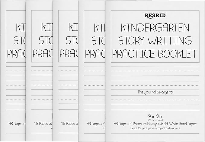 Amazon.com: Reskid 5-Pack of 48pg - 9"x12" Kindergarten Story Writing ...