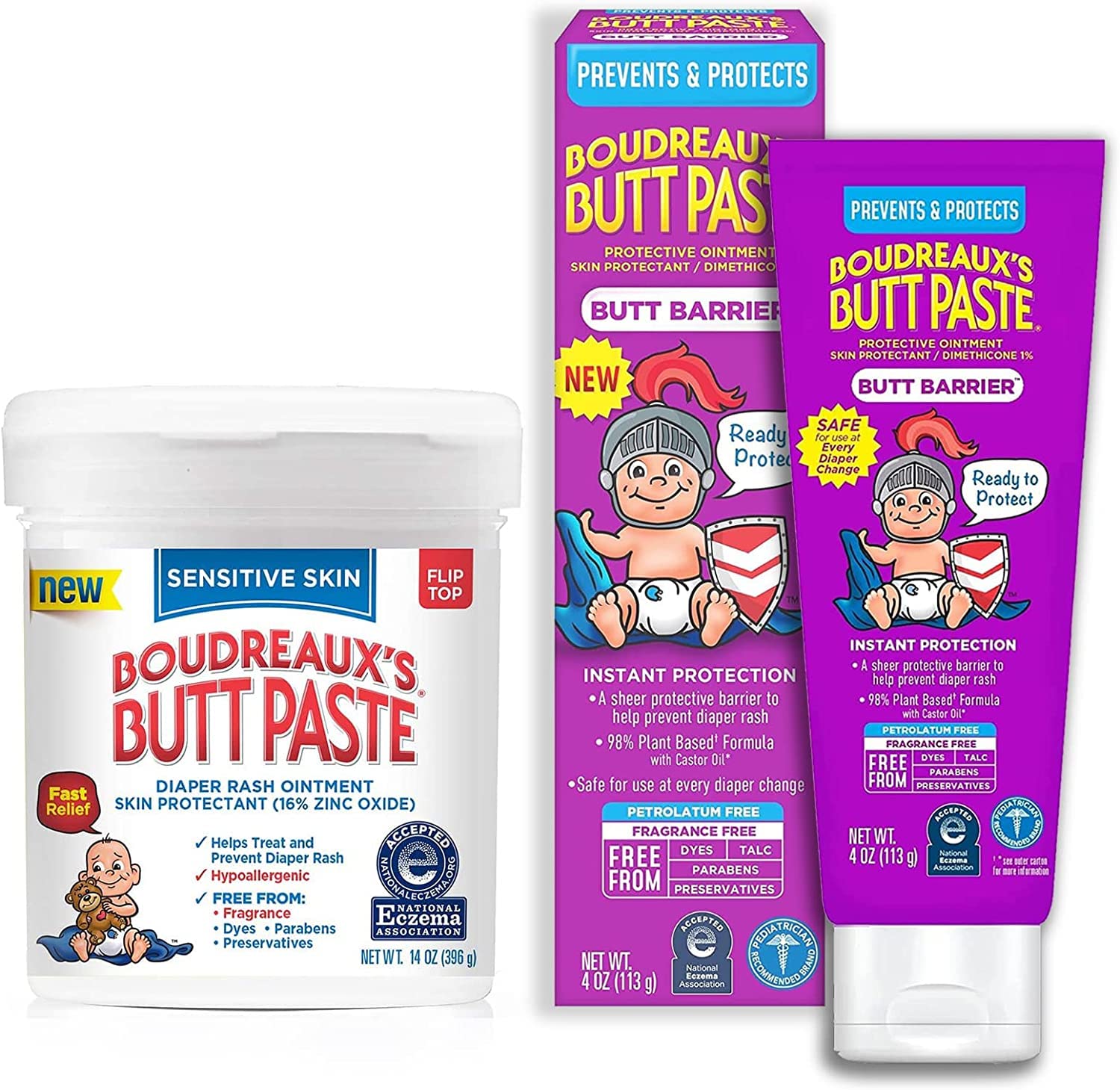 Buy Boudreaux's Butt Paste 4oz Butt Barrier Ointment and 14oz jar ...