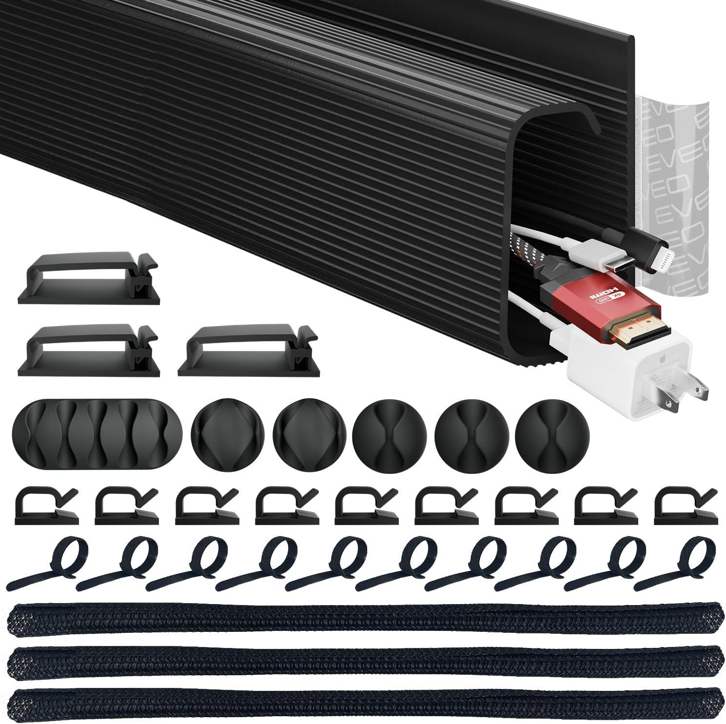 Amazon.com: ZhiYo Cable Management Under Desk 6x15.7in, 94.5in Cord ...