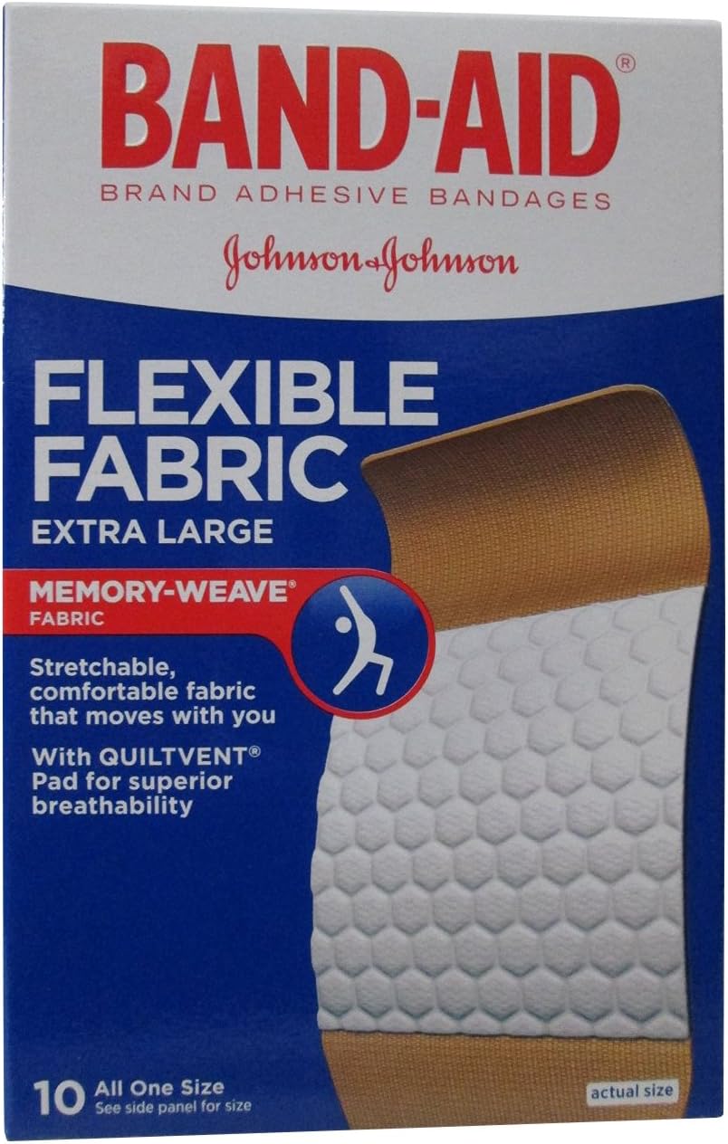 Amazon.com: Johnson & Johnson Band-Aid Extra Large Flexible Fabric ...