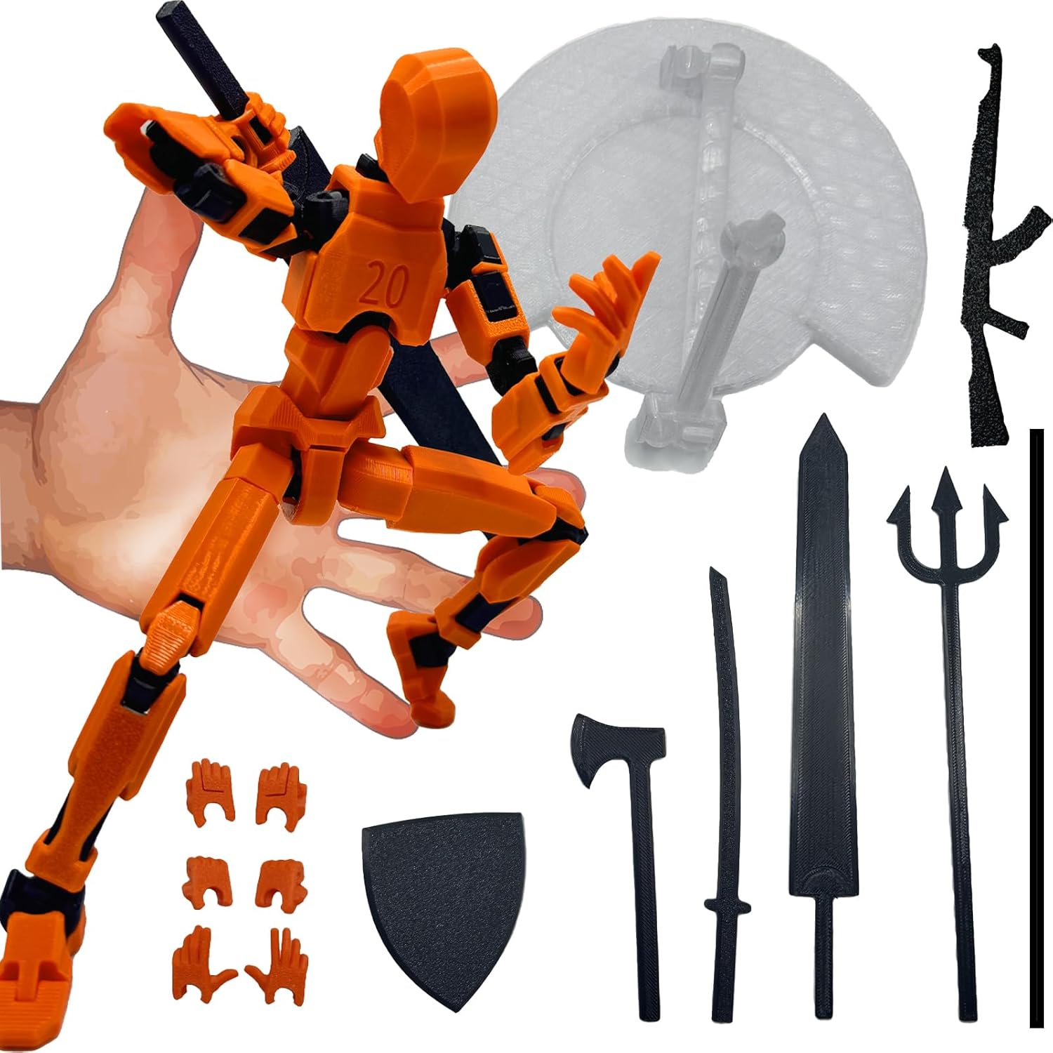 Amazon.com: QAONIE 3D Printed Enlarge Body Size 8.1-inch Action Figure ...