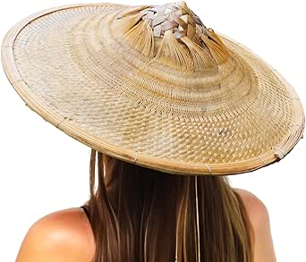 Amazon.com: Bamboo Sun Hat Handmade Straw Hat Samurai hat Cosplay 16 ...