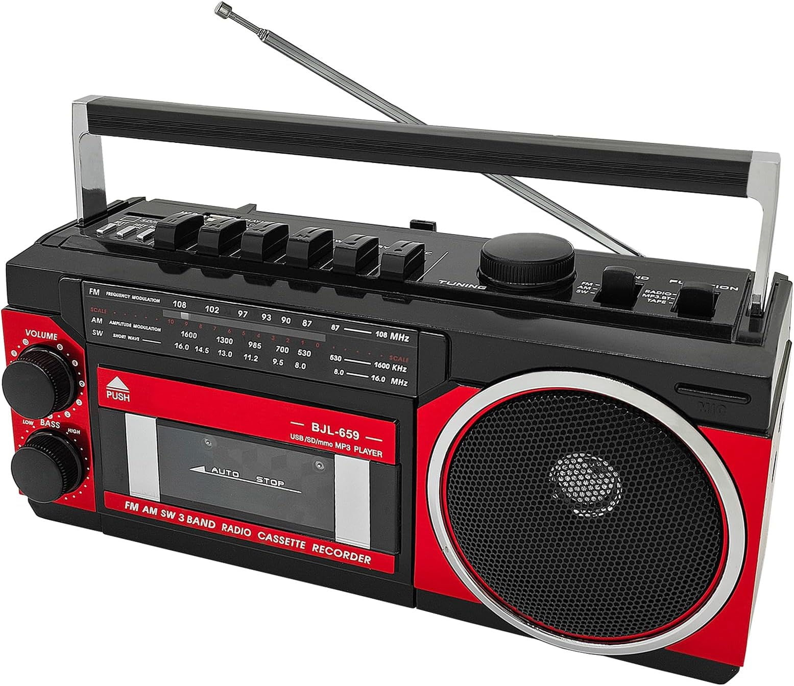 CTDZLED Portable Cassette Player Boombox, Retro Radio Boombox, AM FM SW ...