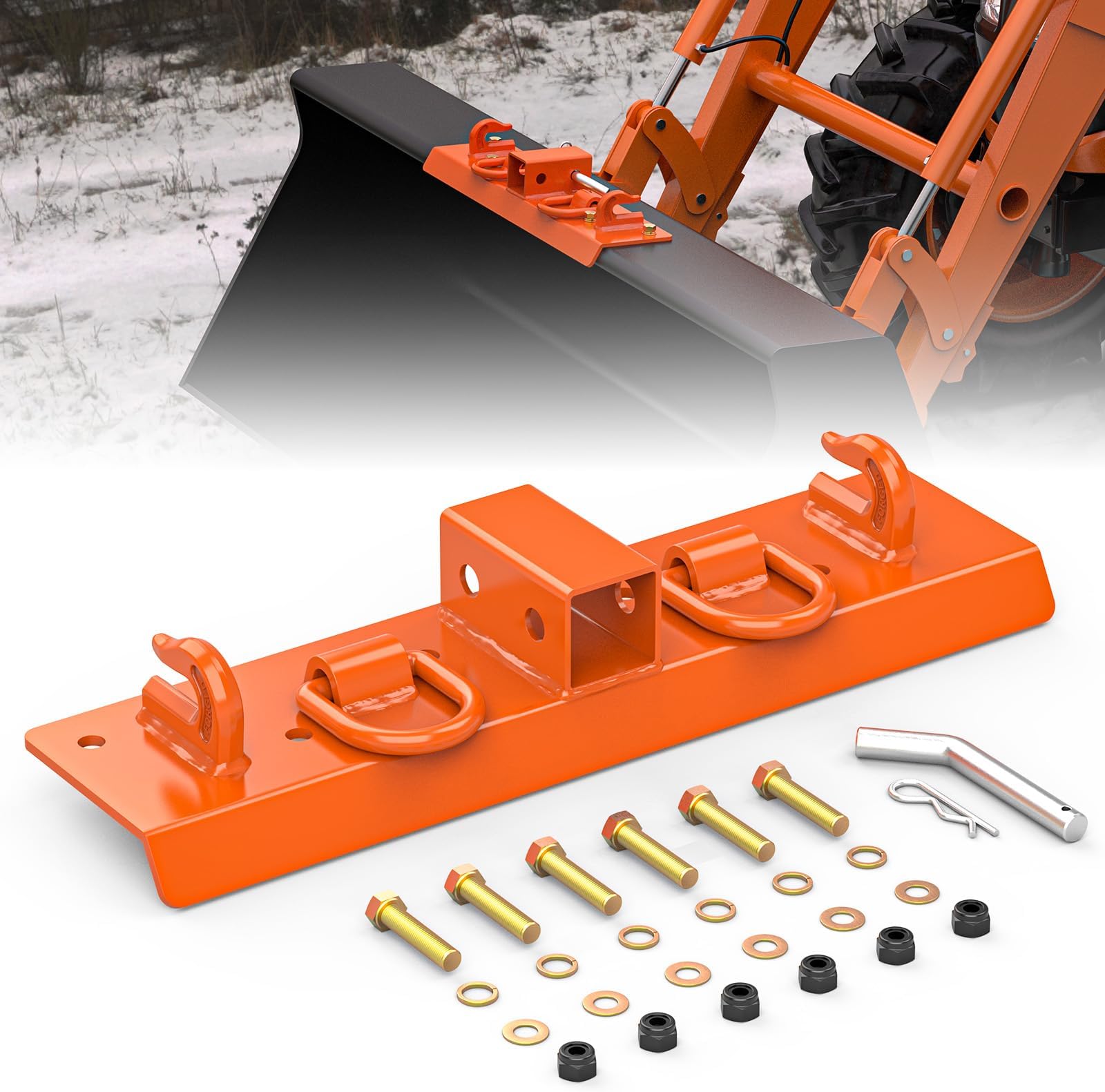 Amazon.com: Tractor Bucket Hooks with 2" Receiver, 3/8" Bolt On Grab ...