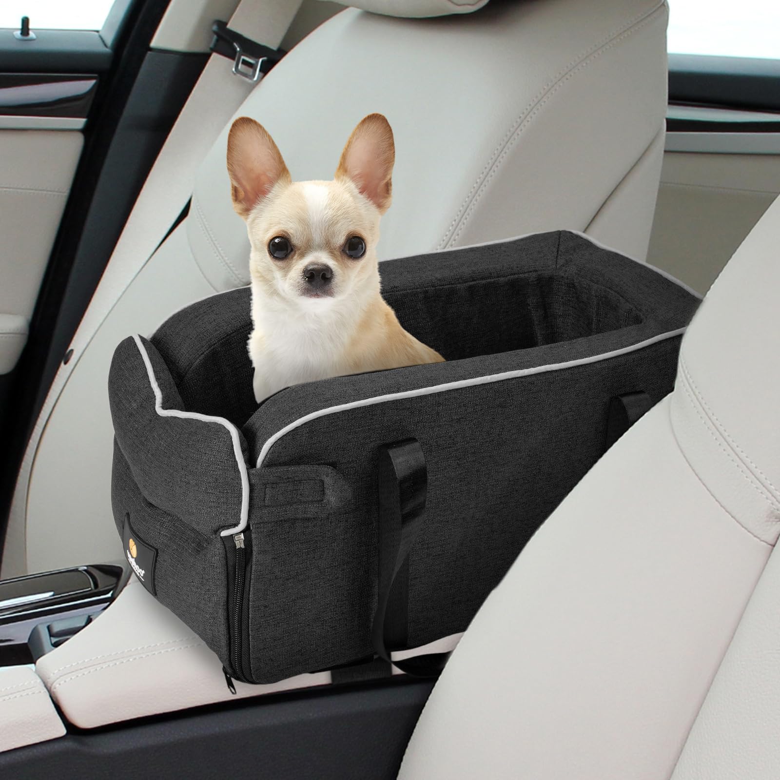 Veehoo Center Console Dog Car Seats for Small Dogs Up to 12lbs, Soft ...