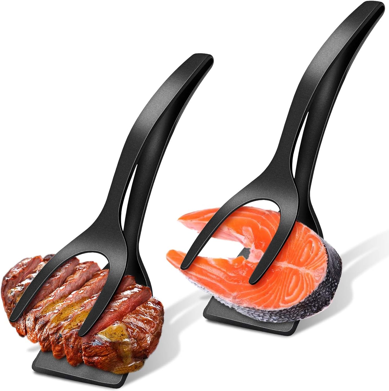 Amazon.com: Vesici 2 Pack 2 in 1 Grip and Flip Spatula Tongs Egg ...