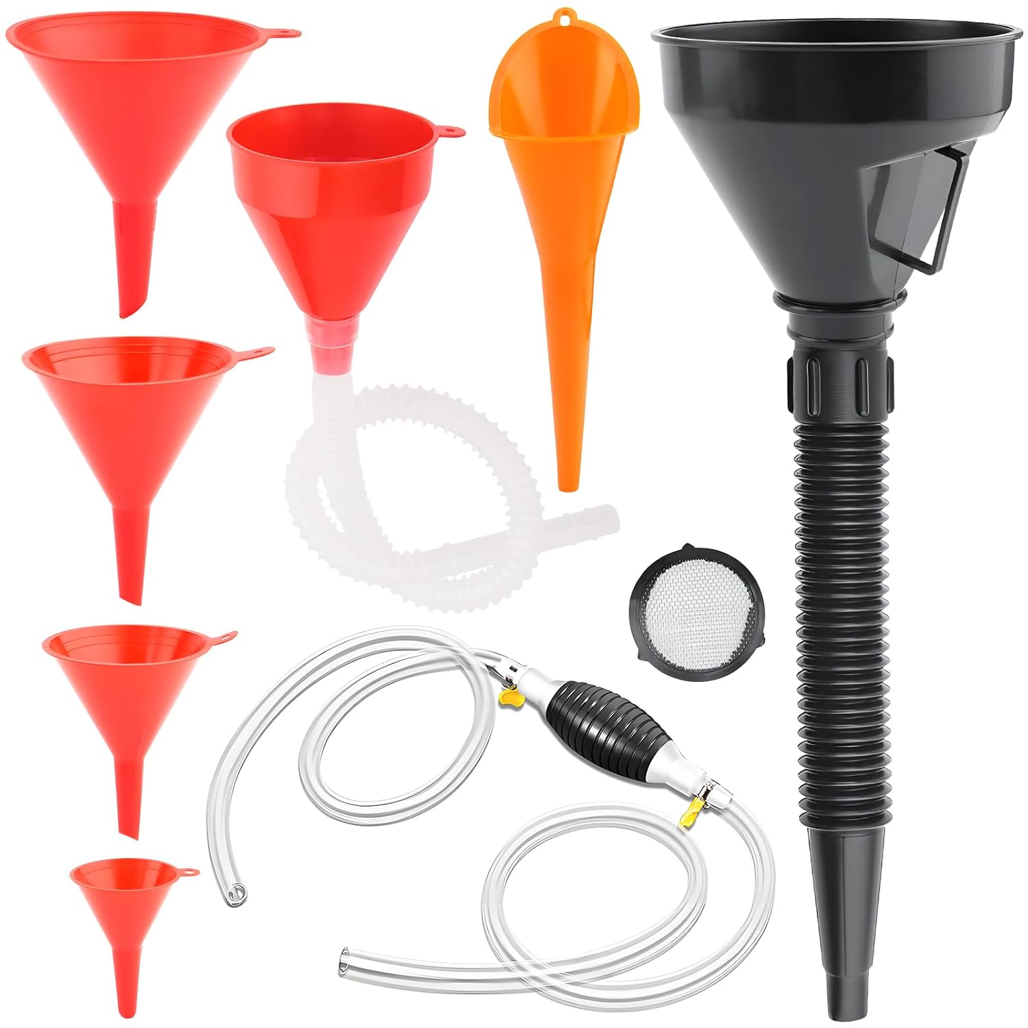 Amazon.com: POVTIMS 8pcs Automotive Funnel Set, Plastic Long-Neck Oil ...