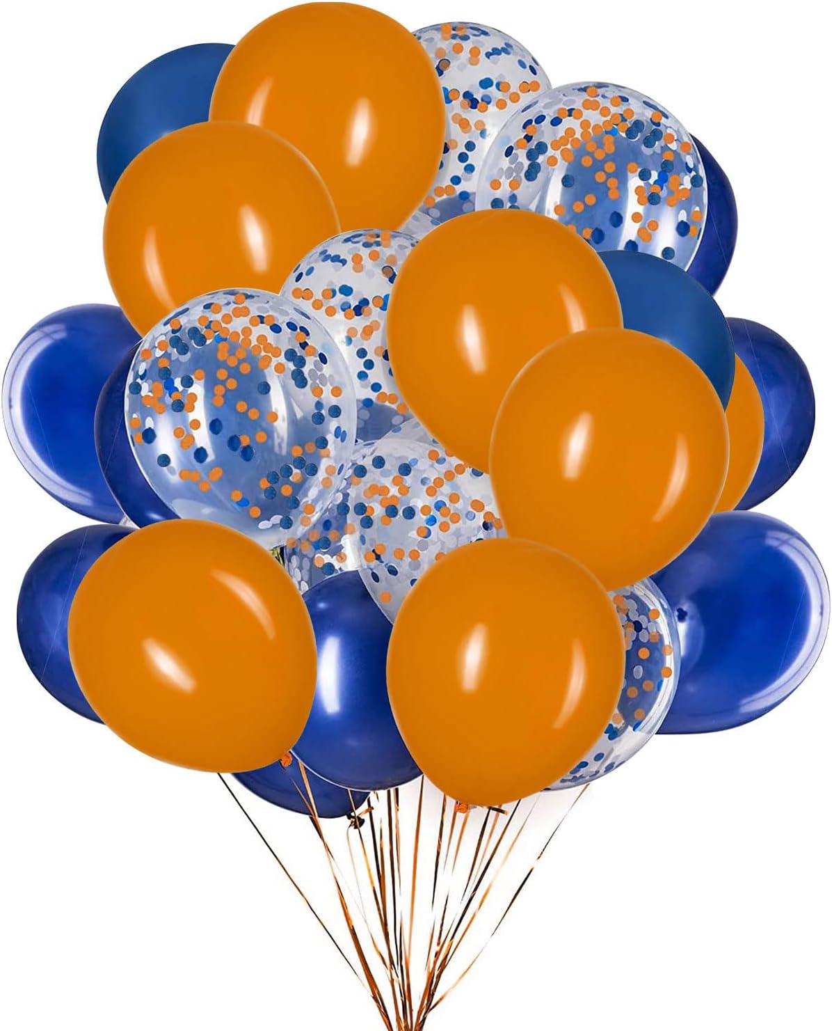 Amazon.com: Blue Orange Balloons, Navy Blue and Orange Confetti Latex ...