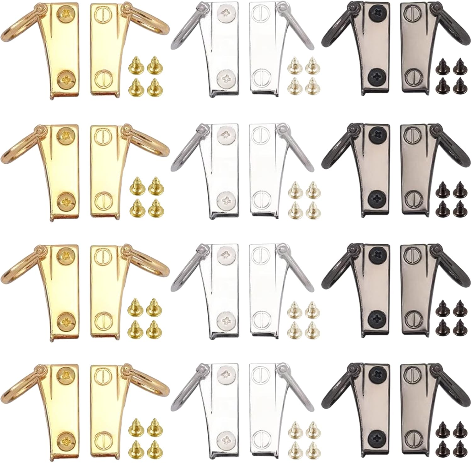 Amazon.com: 12 Sets Metal Side Clip Bag Buckle with Side Loop Purse ...