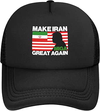 bamgen Make Iran Great Again Hat Miga Trucker Hat Mesh Cap for Men ...
